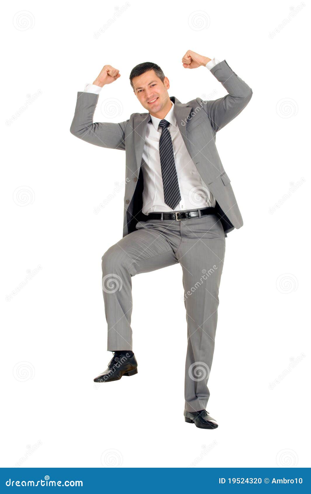 Businessman with a Foot on a Step Stock Photo - Image of confident ...