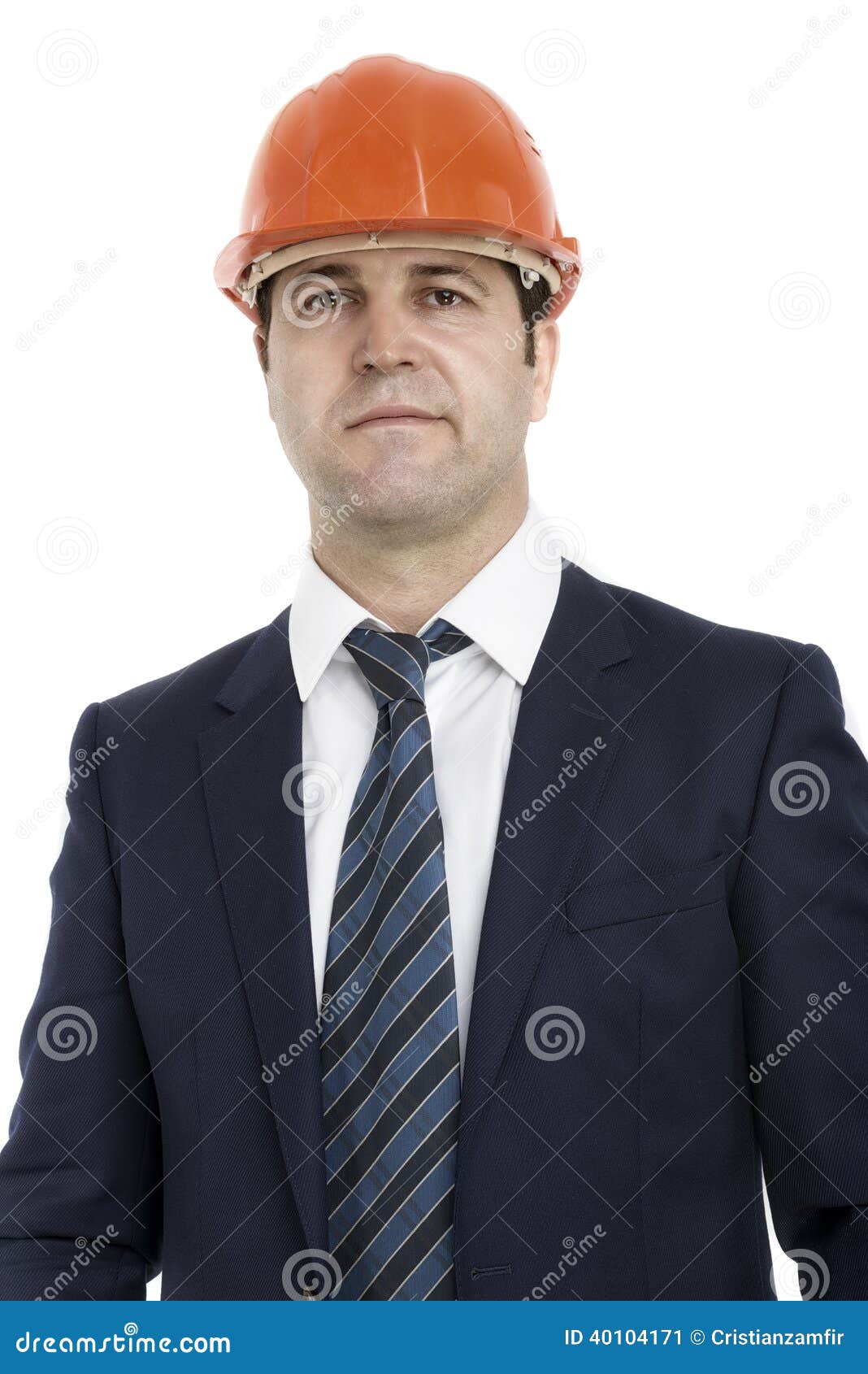 Businessman Foreman Wearing Helmet Stock Image - Image of engineer ...