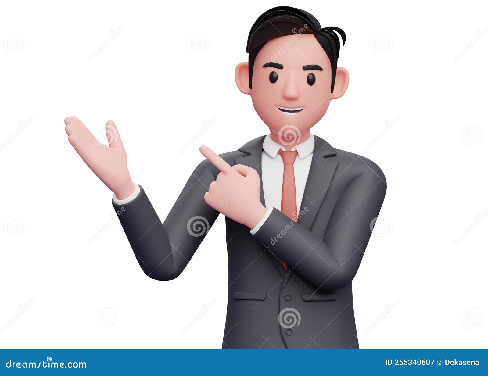 Businessman in Formal Suit and Red Tie Pointing and Recommending Pose ... Businessman in Formal Suit and Red Tie Pointing and Recommending Pose ...