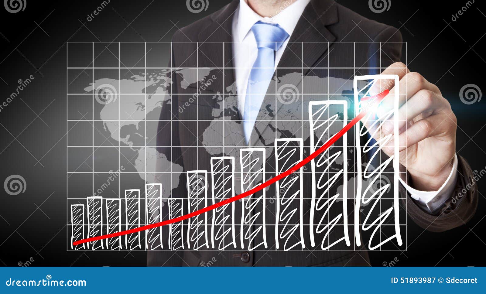 Businessman fraph concept stock illustration. Illustration of economy ...