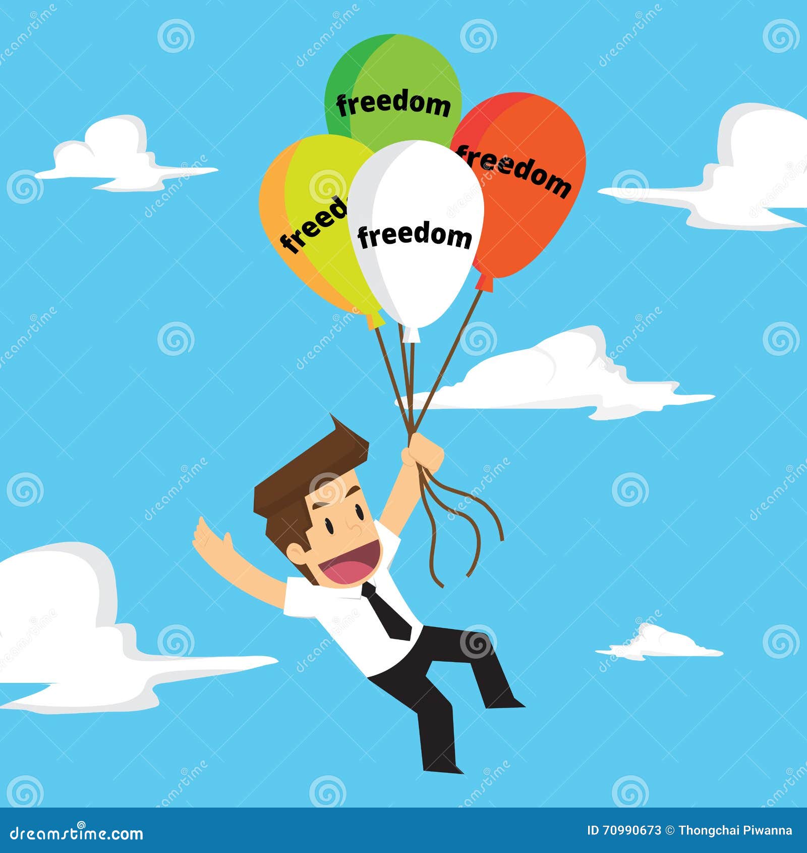 Businessman with freedom stock vector. Illustration of income - 70990673