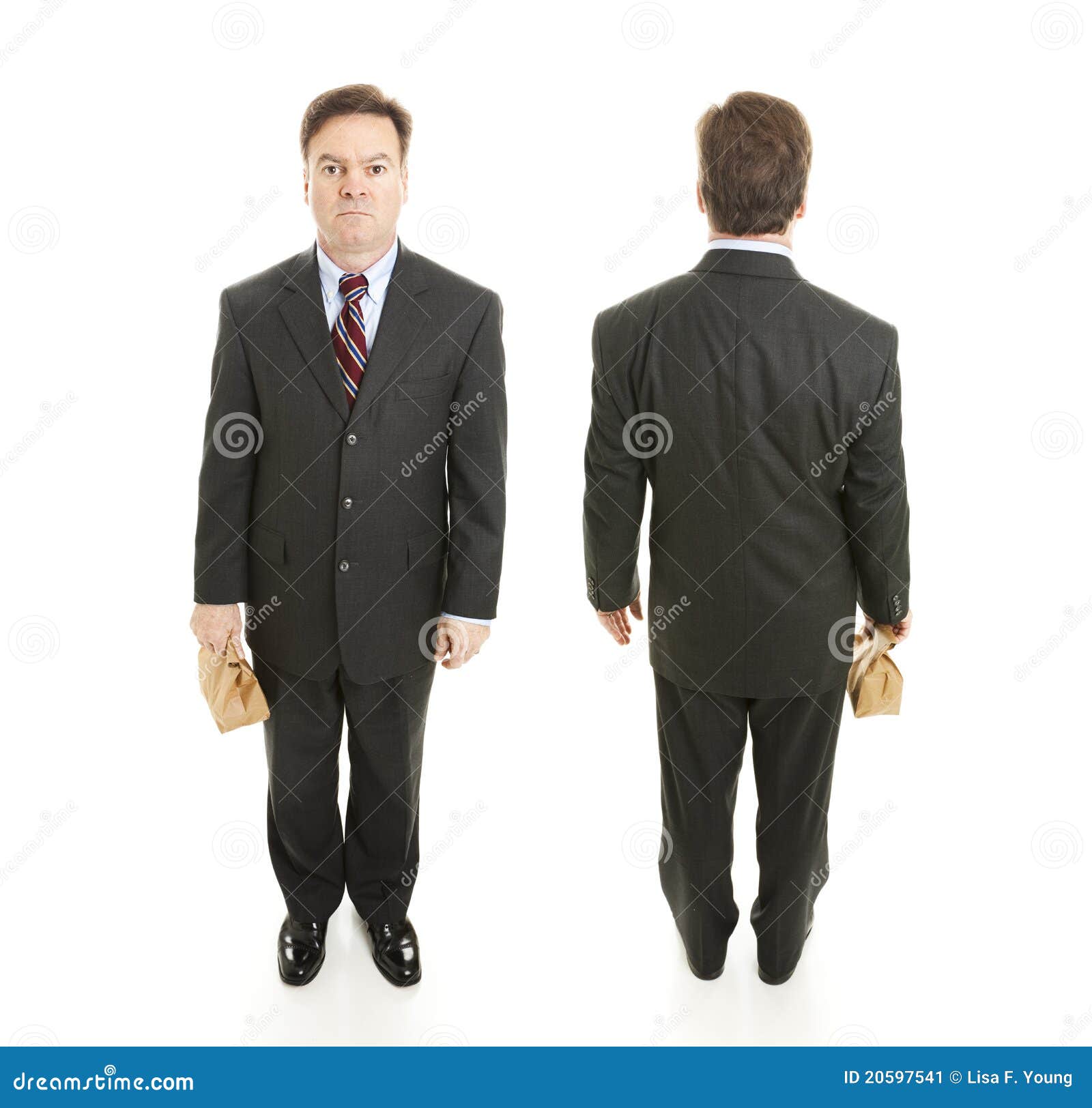 Businessman Front and Back Views Stock Image - Image of brown, person ...
