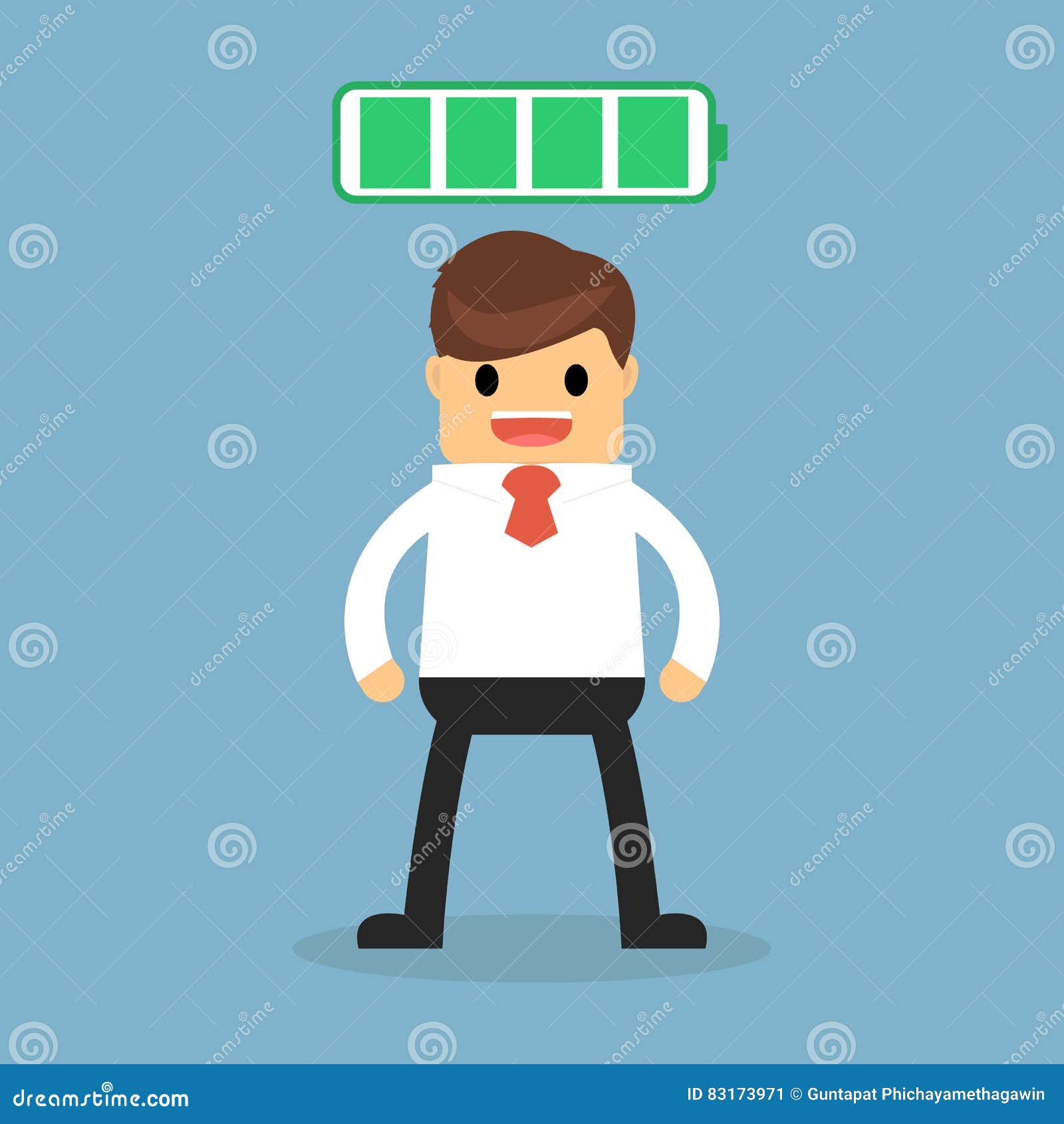 Businessman with Full Energy. Stock Vector - Illustration of people ...