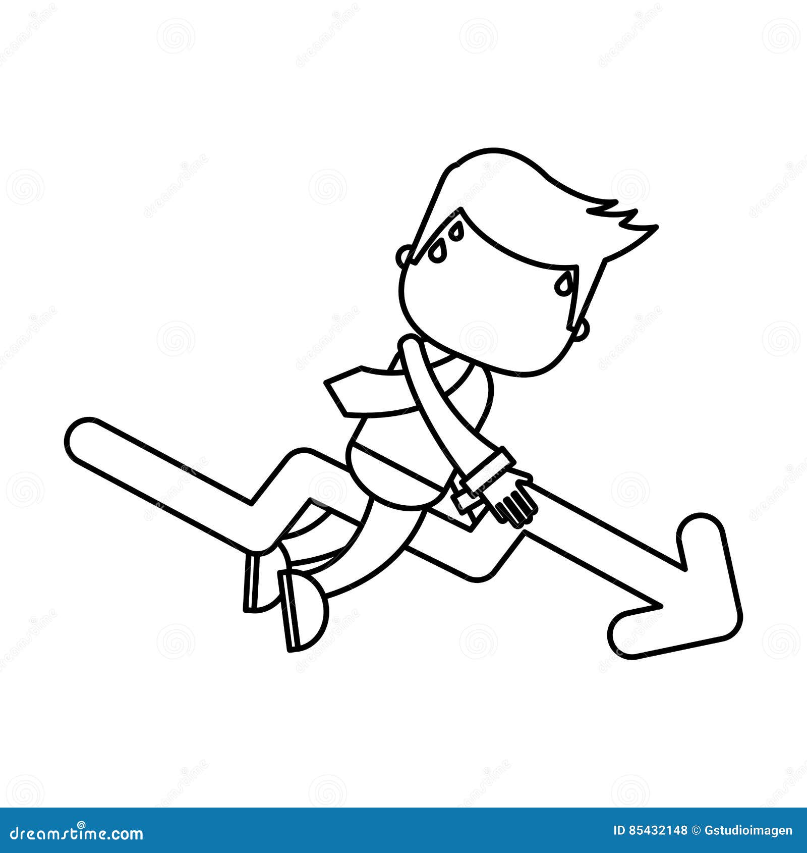 Businessman Funny with Arrow Character Icon Stock Vector - Illustration ...