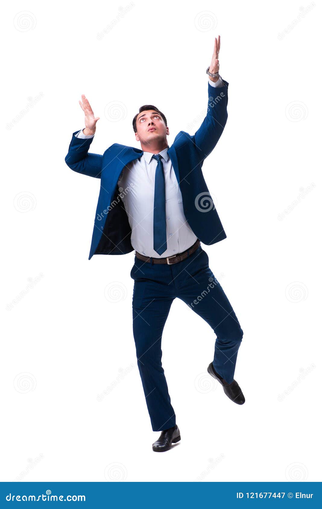 The Businessman in Funny Pose Isolated on White Stock Image - Image of ...