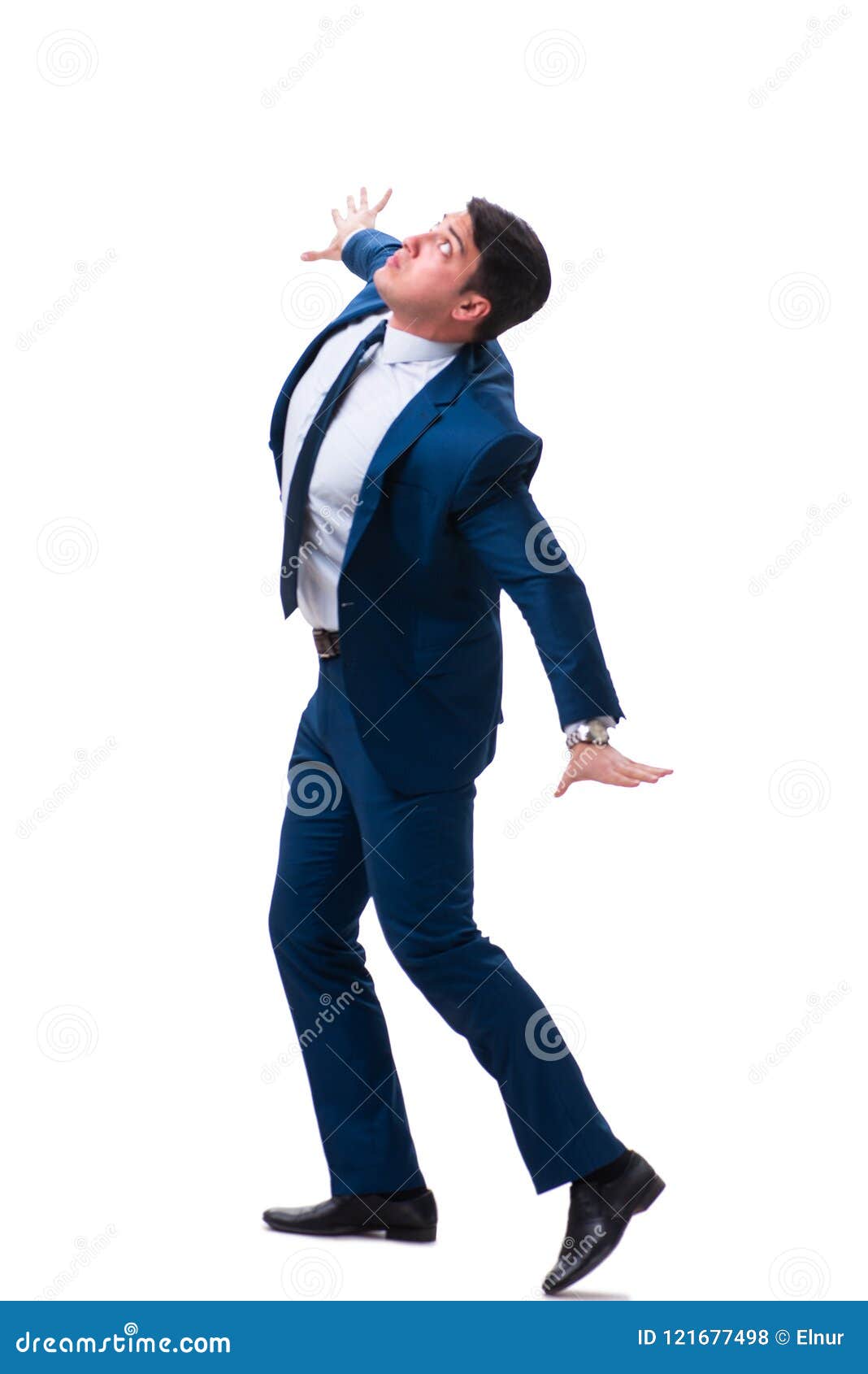 The Businessman in Funny Pose Isolated on White Stock Photo - Image of ...