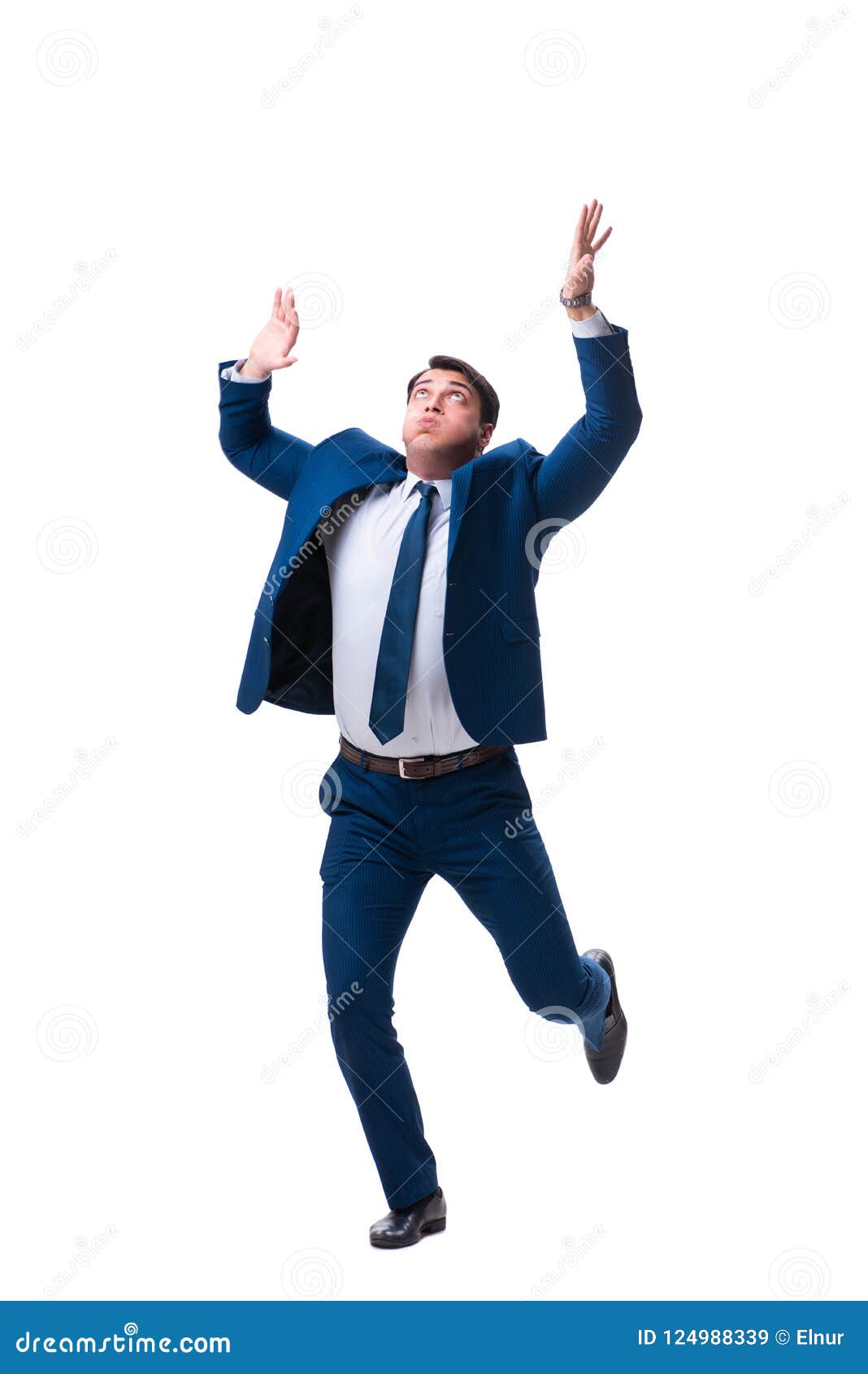 The Businessman in Funny Pose Isolated on White Stock Image - Image of ...