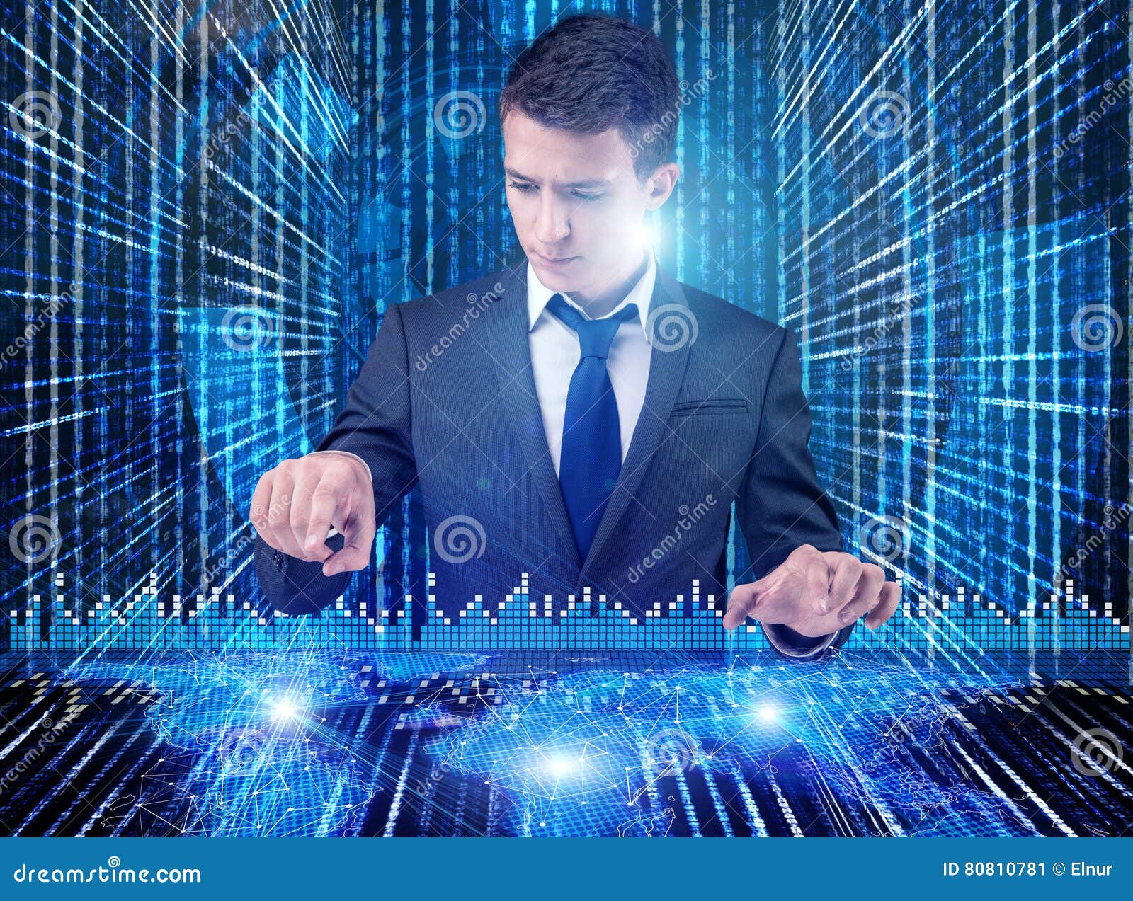 The Businessman in Futuristic Computing Concept Stock Image - Image of ...