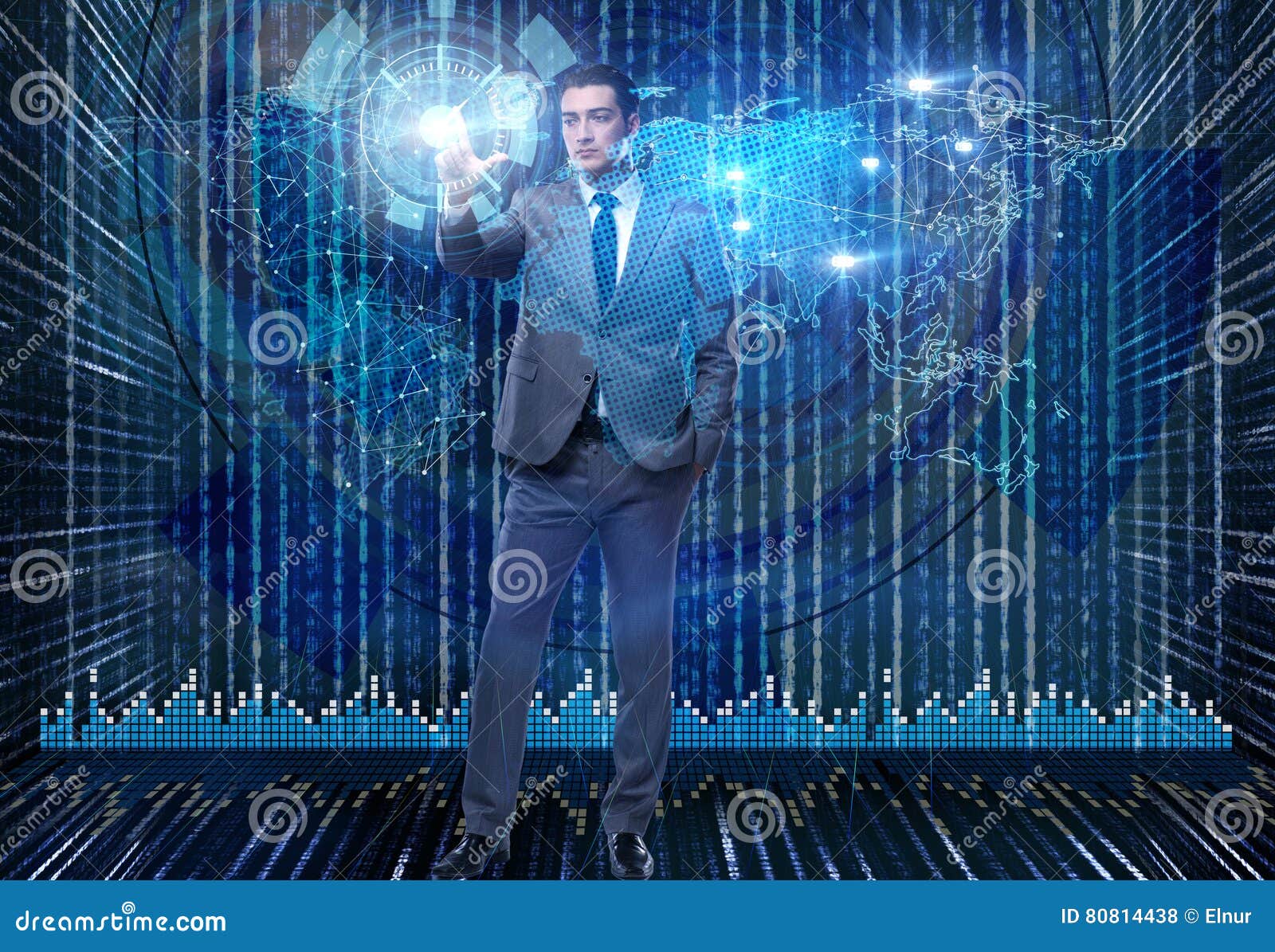 The Businessman in Futuristic Computing Concept Stock Photo - Image of ...