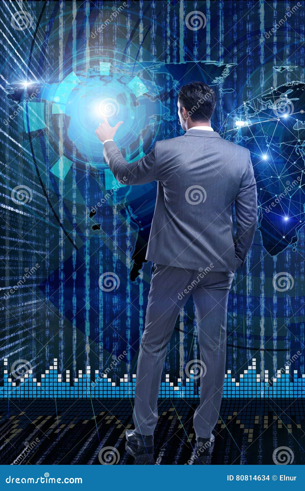 The Businessman in Futuristic Computing Concept Stock Photo - Image of ...