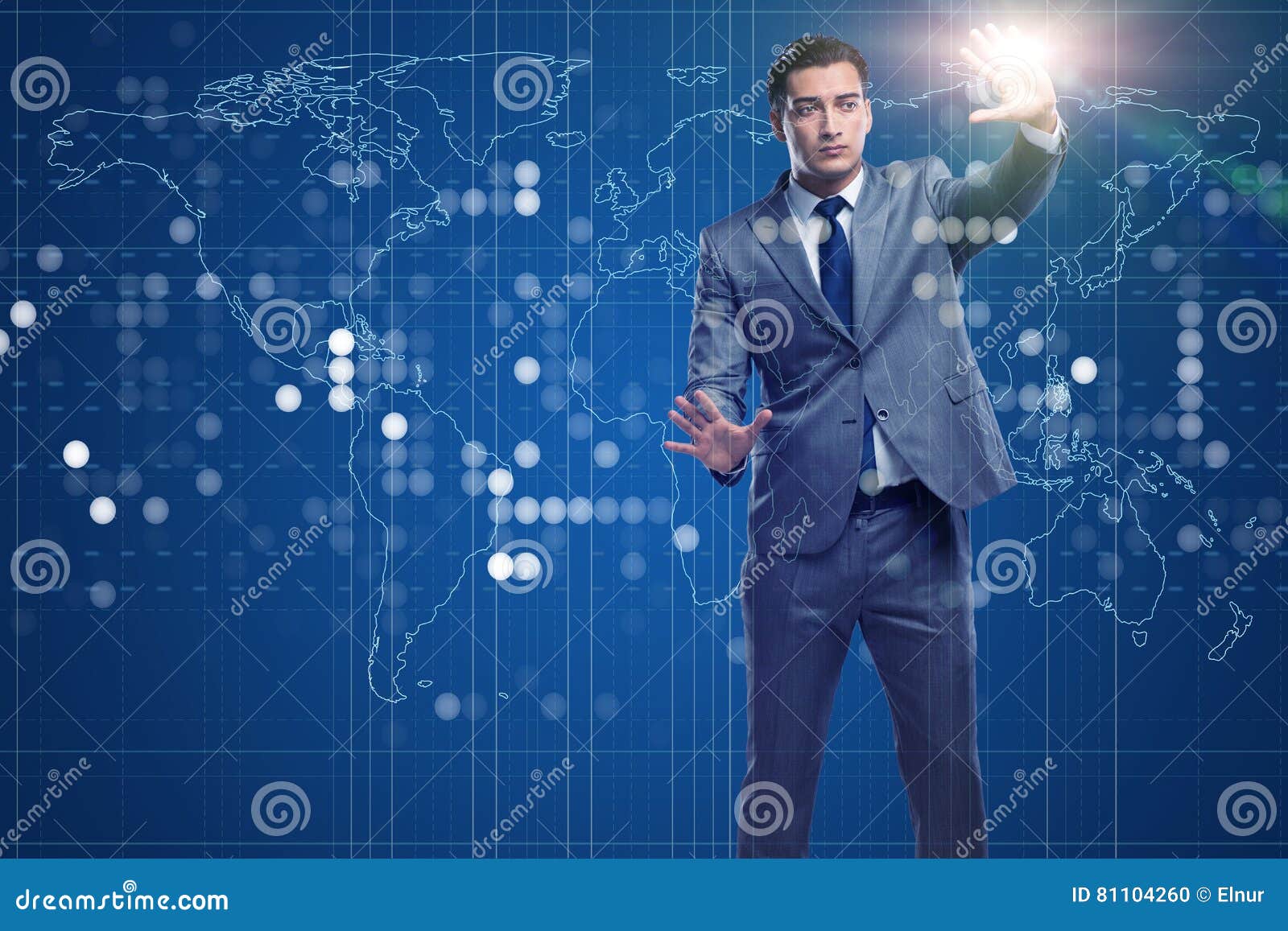The Businessman in Futuristic Computing Concept Stock Photo - Image of ...