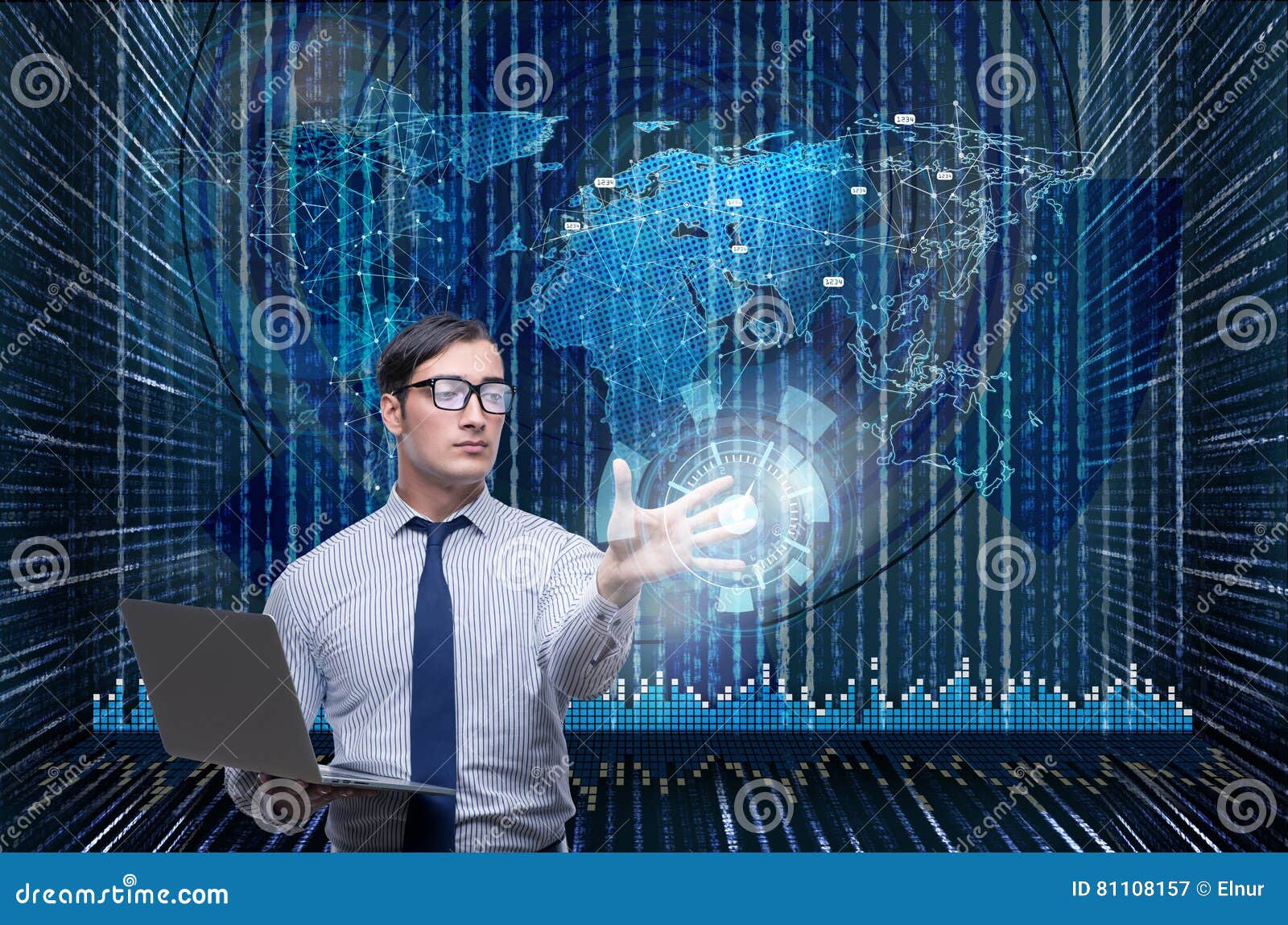 The Businessman in Futuristic Computing Concept Stock Image - Image of ...