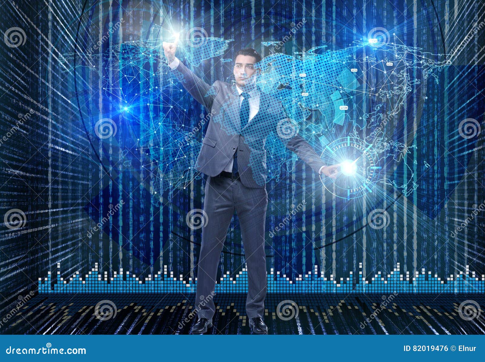 The Businessman in Futuristic Computing Concept Stock Photo - Image of ...