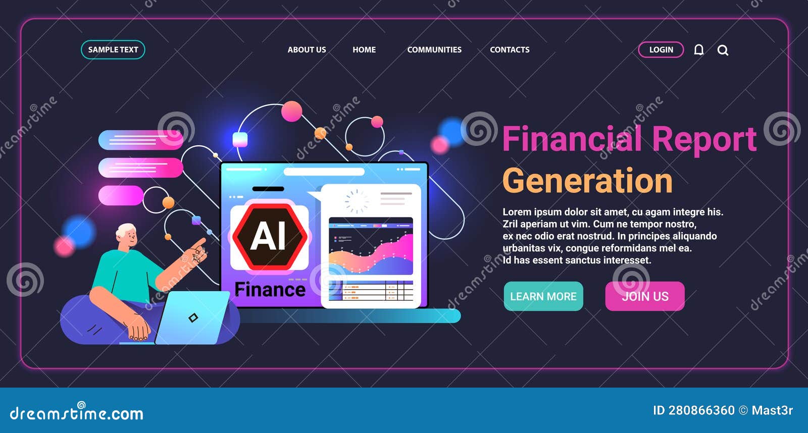 Businessman Generating Financial Report with Ai Helper Bot Data ...