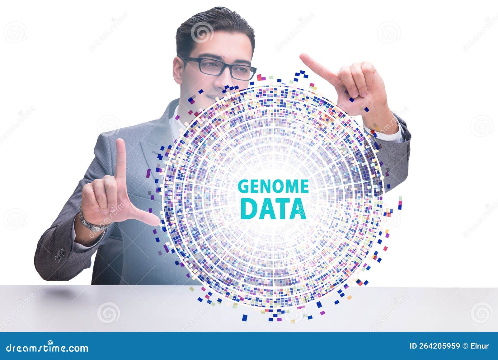 Businessman in Genome Data Concept Stock Image - Image of human ...
