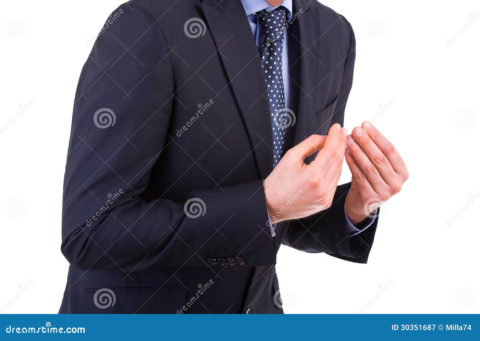 Businessman Gesturing with Both Hands. Stock Image - Image of boss ...