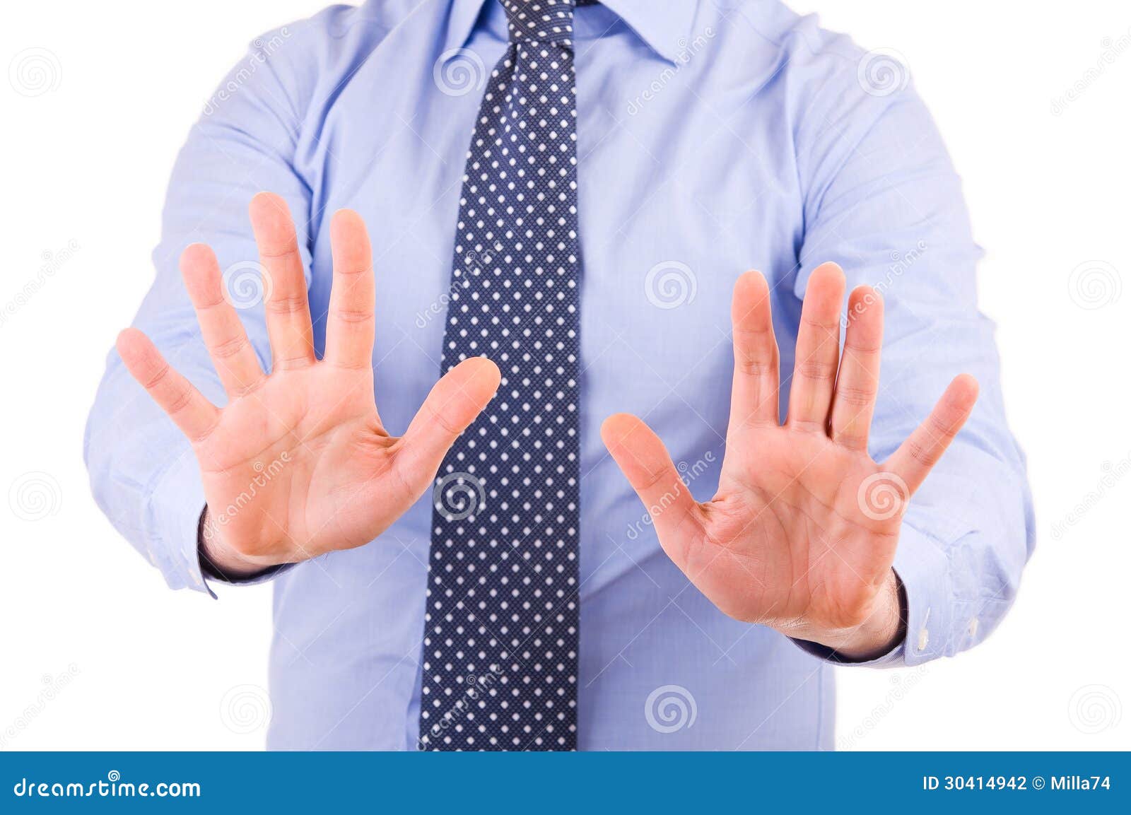 Businessman Gesturing with Both Hands. Stock Photo - Image of ...