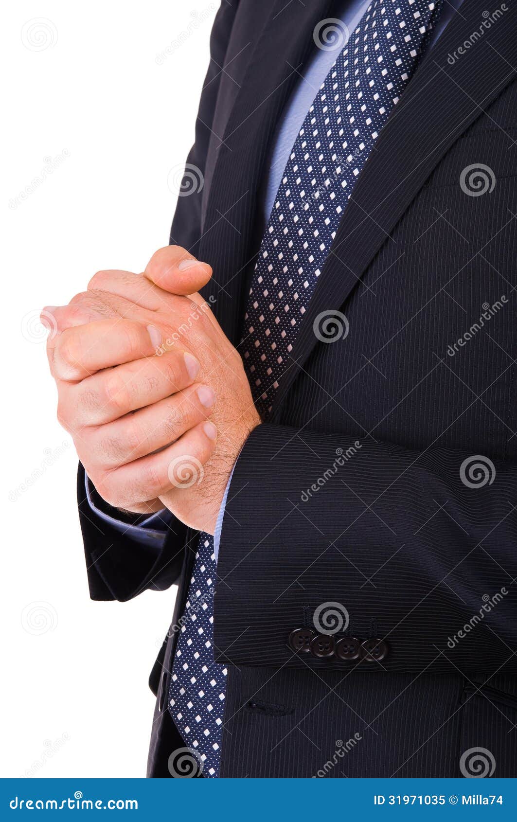 Businessman Gesturing with Both Hands. Stock Image - Image of clench ...