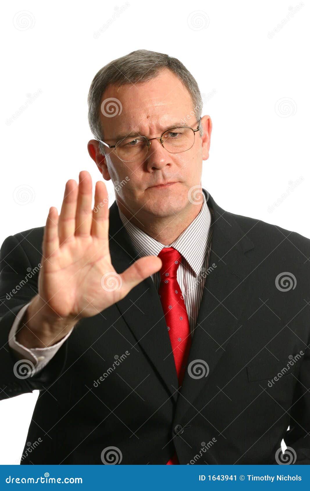 Businessman in Gesturing for Someone To Stop Stock Image - Image of ...
