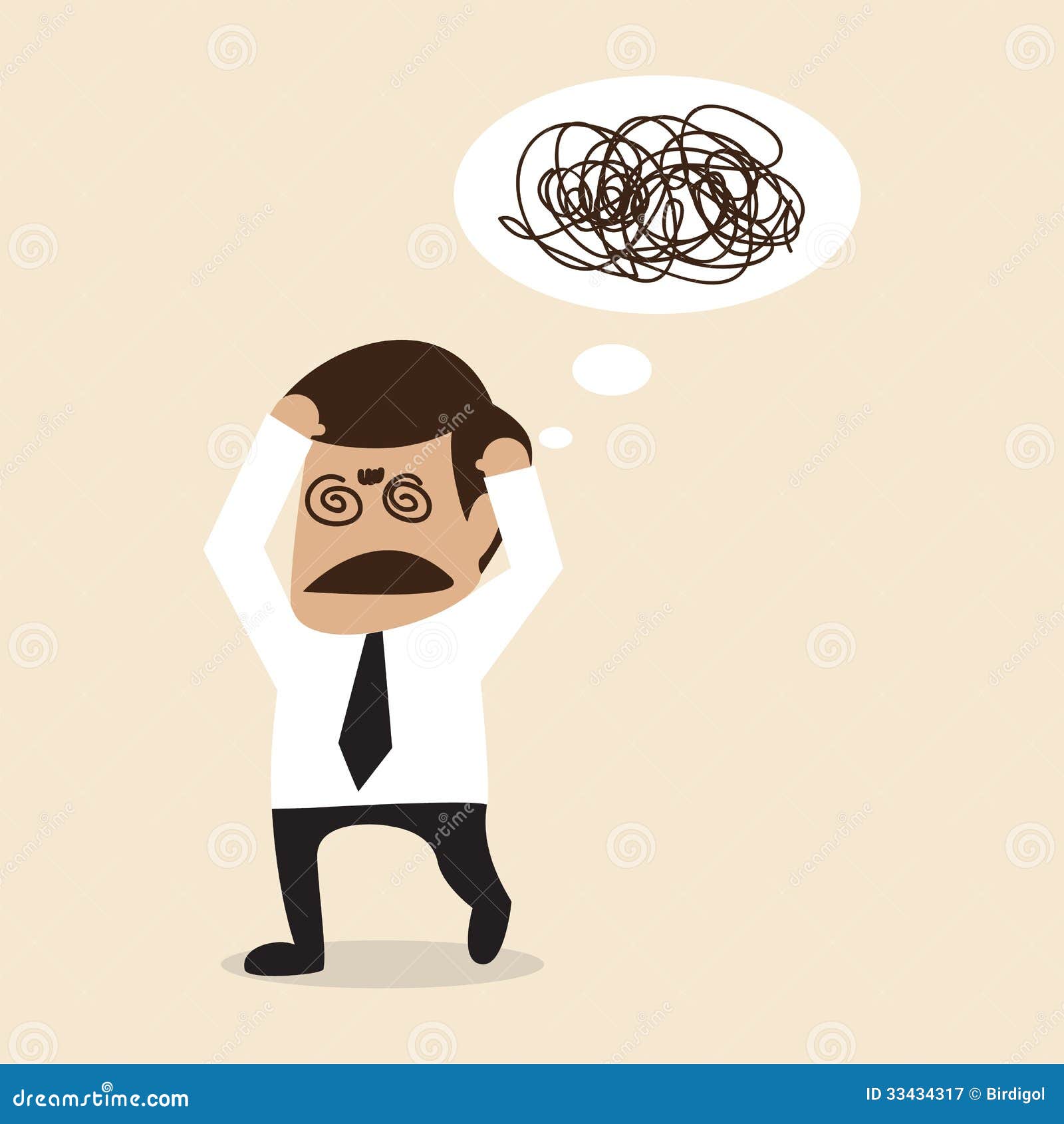 Businessman Get Confused Stock Vector Illustration Of Conceptual