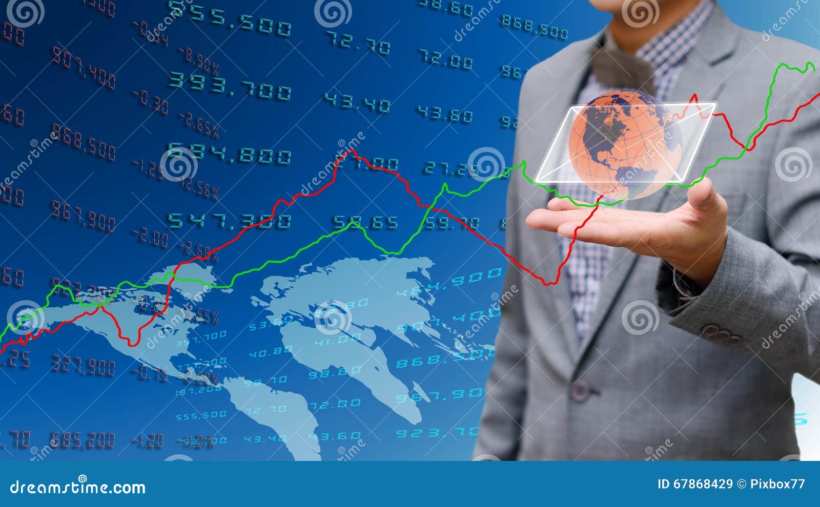 Businessman Get Email from Stock Exchange Stock Image - Image of income ...
