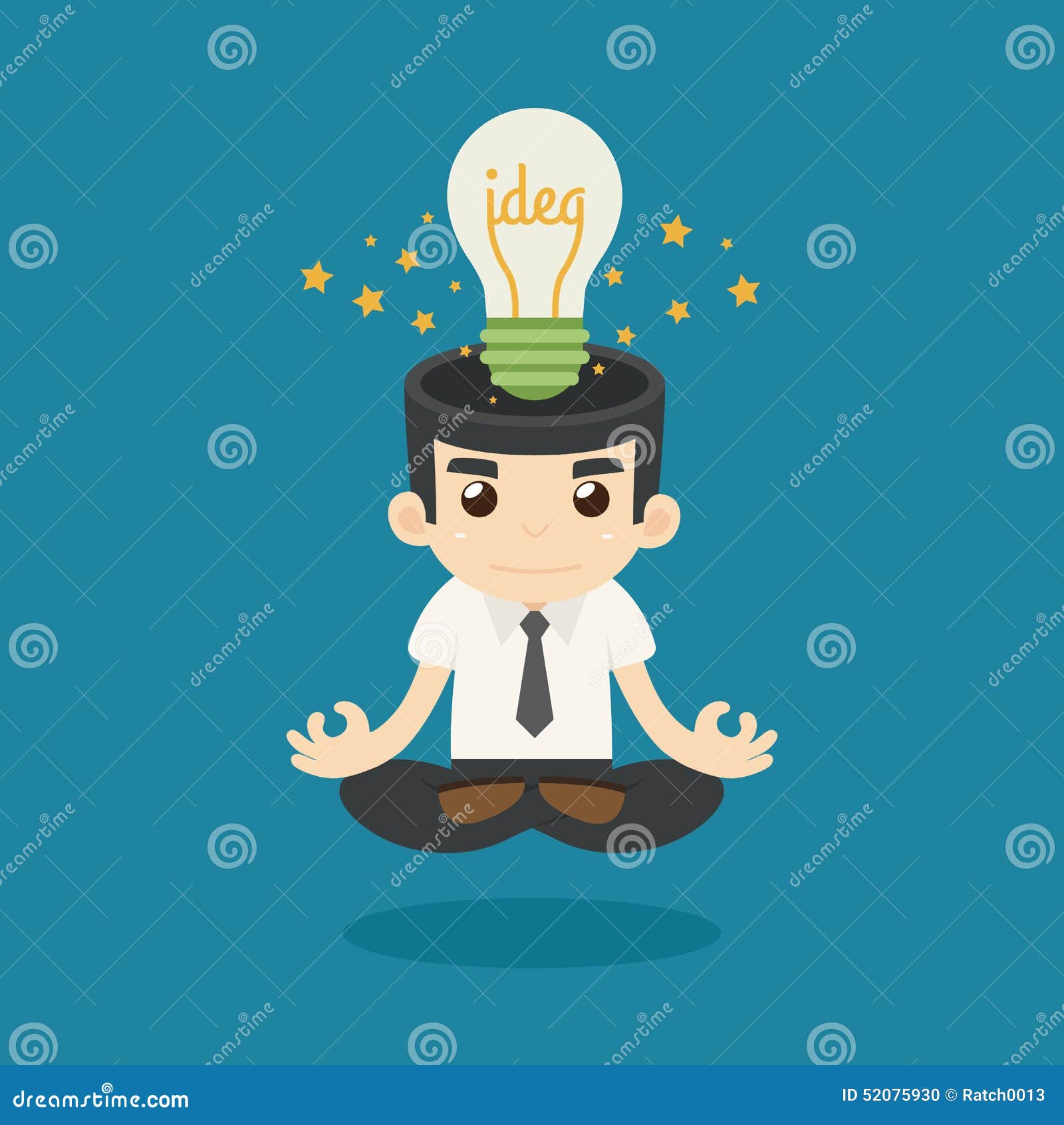 Businessman get idea stock vector. Illustration of young - 52075930