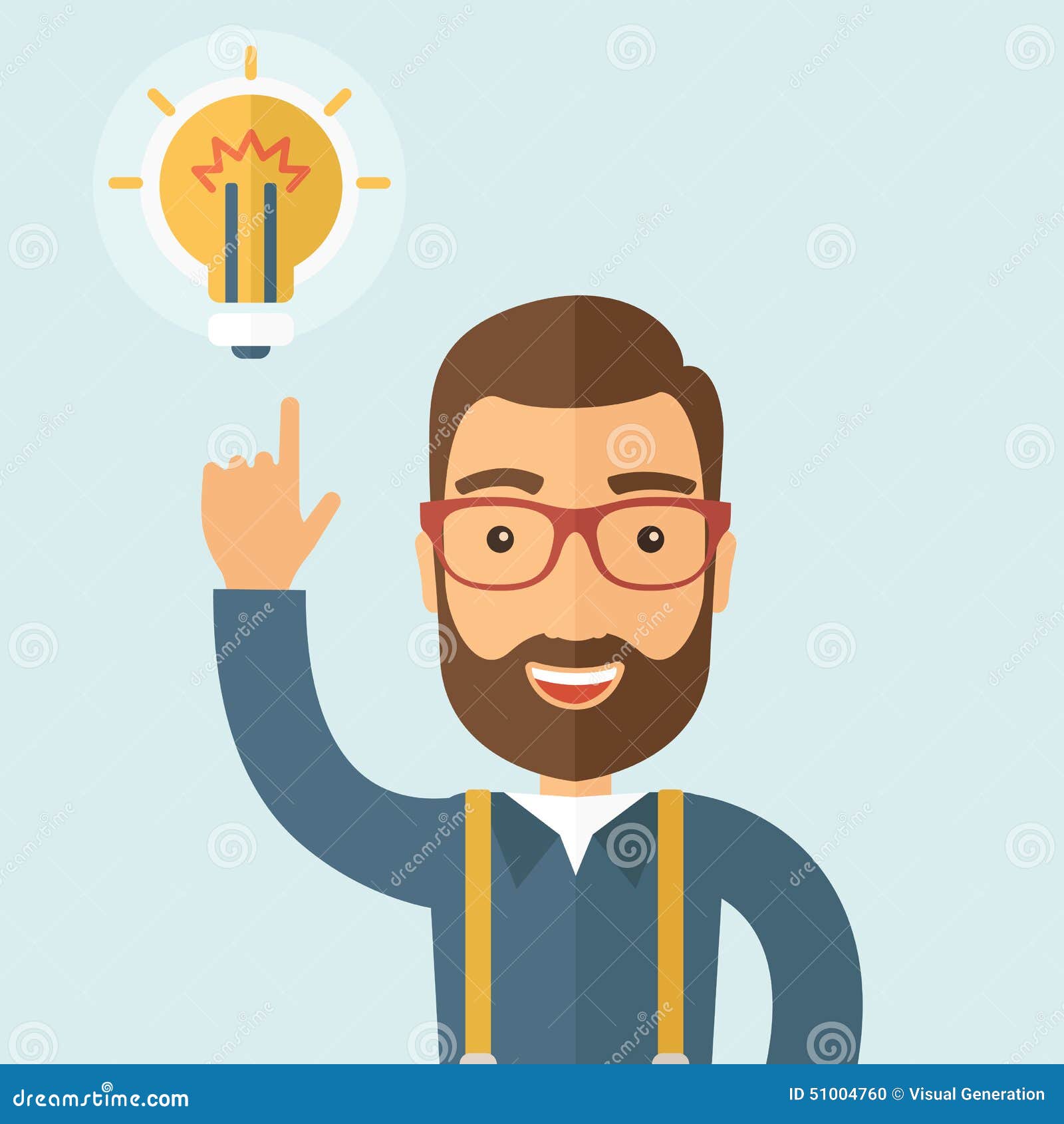 Businessman get the idea stock vector. Illustration of bright - 51004760