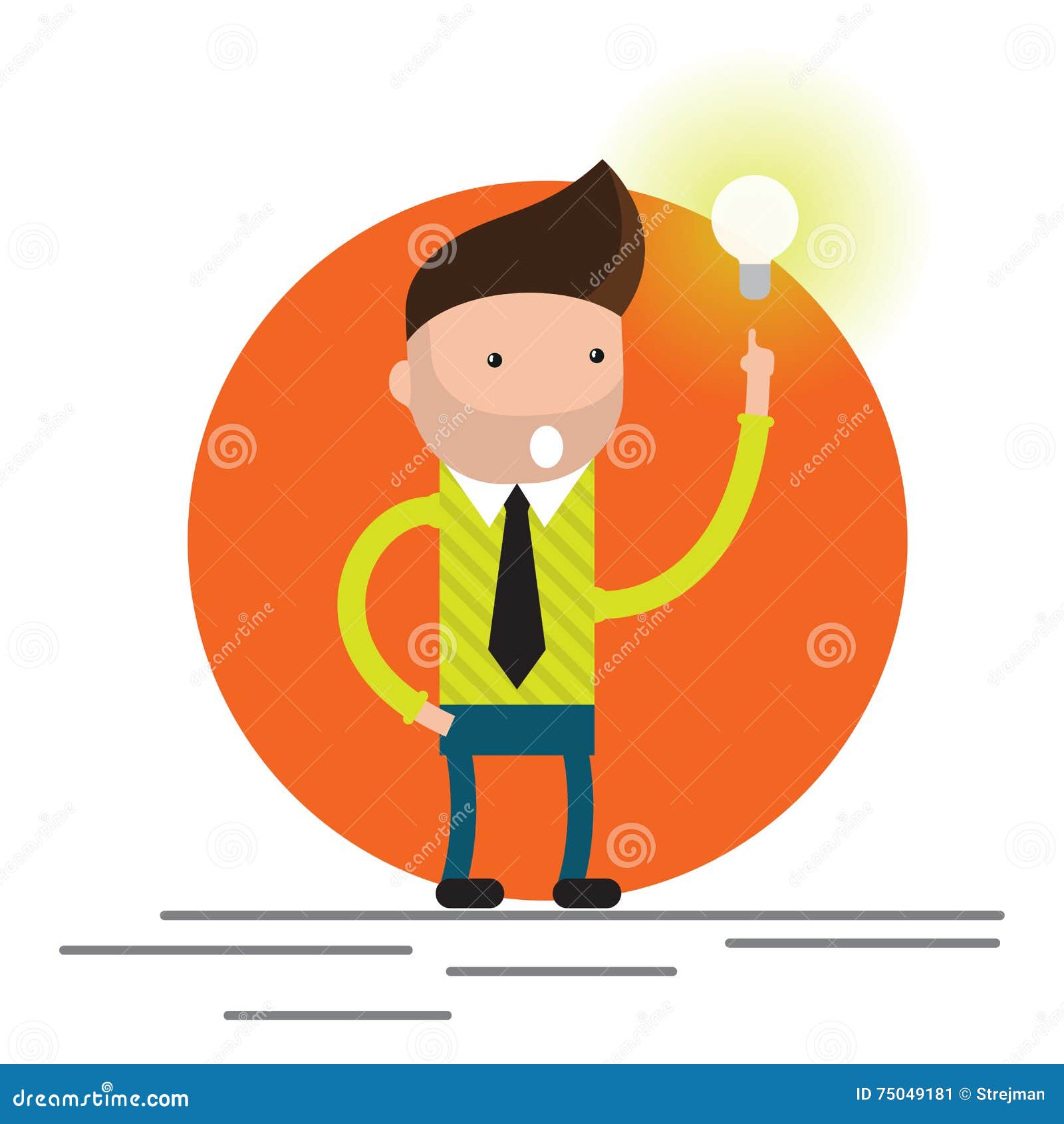 Businessman get idea stock vector. Illustration of learning - 75049181