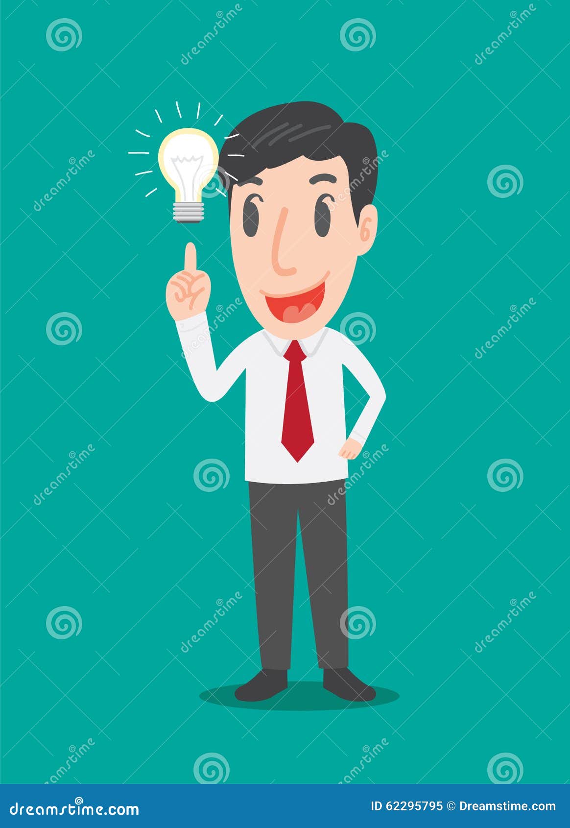 Businessman get the idea stock vector. Illustration of finger - 62295795