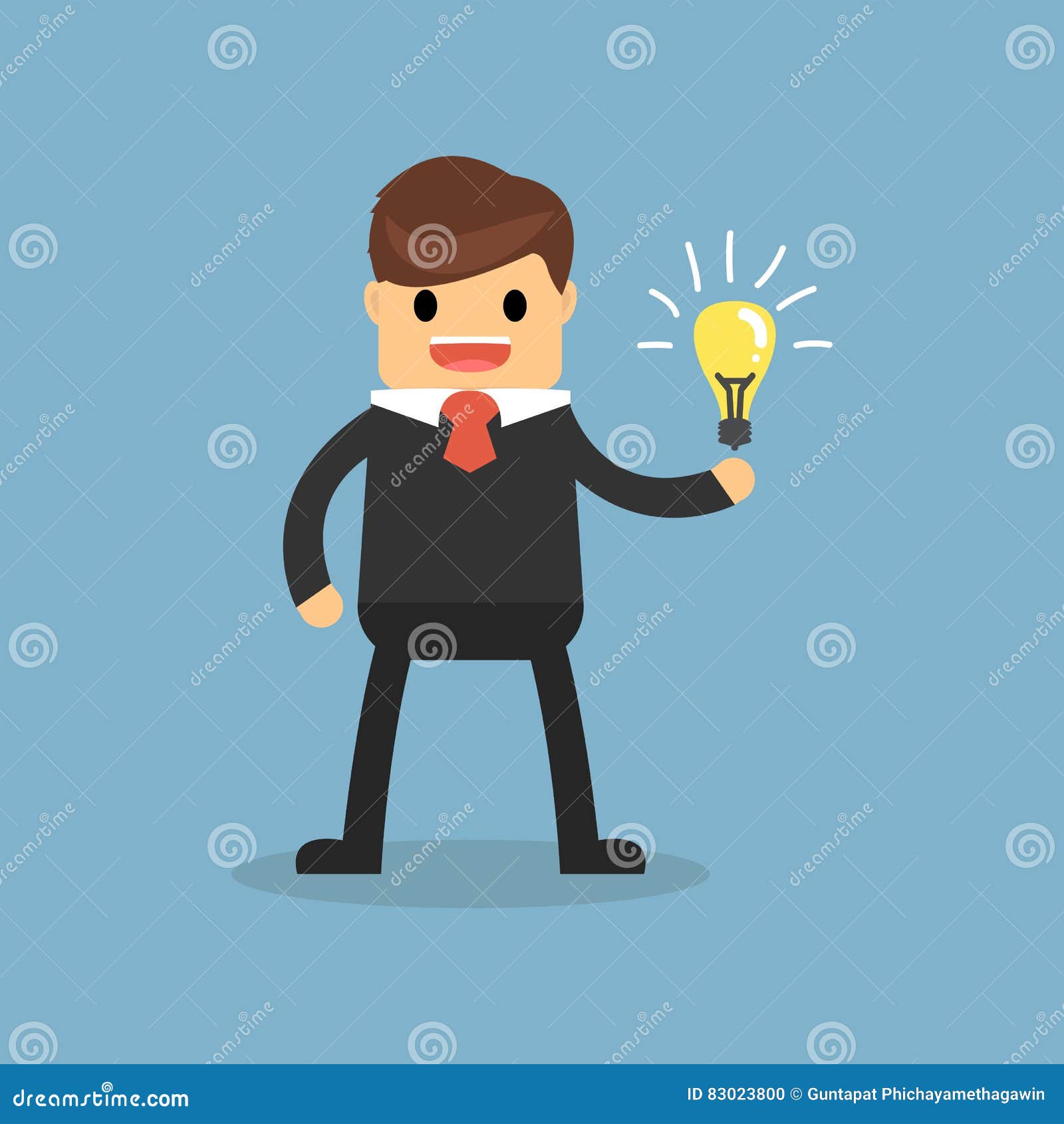 Businessman get the idea stock vector. Illustration of good - 83023800
