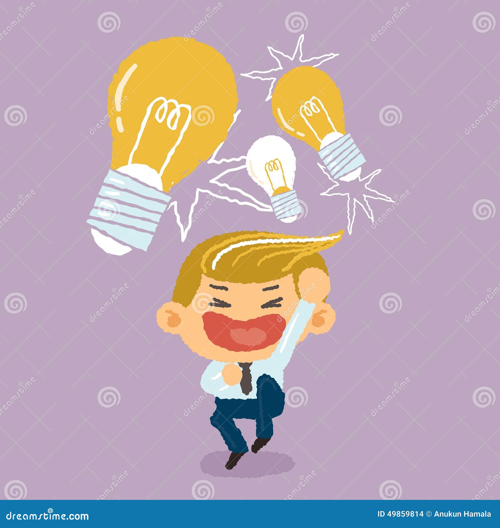 Businessman Get the Idea Concept Stock Vector - Illustration of bank ...