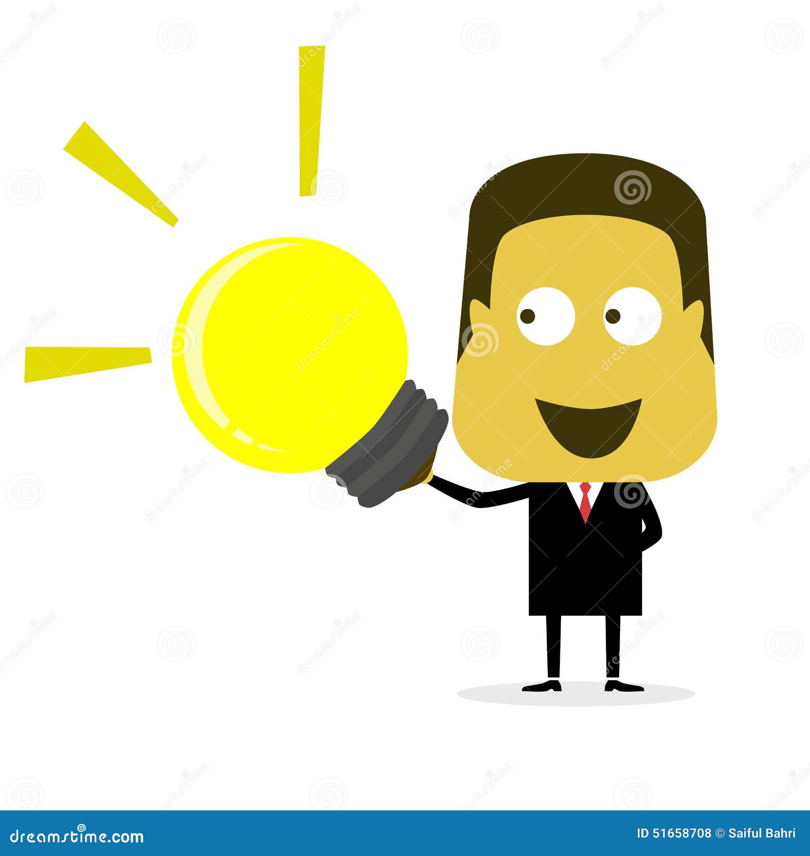 Businessman get the idea stock vector. Illustration of bright - 51658708