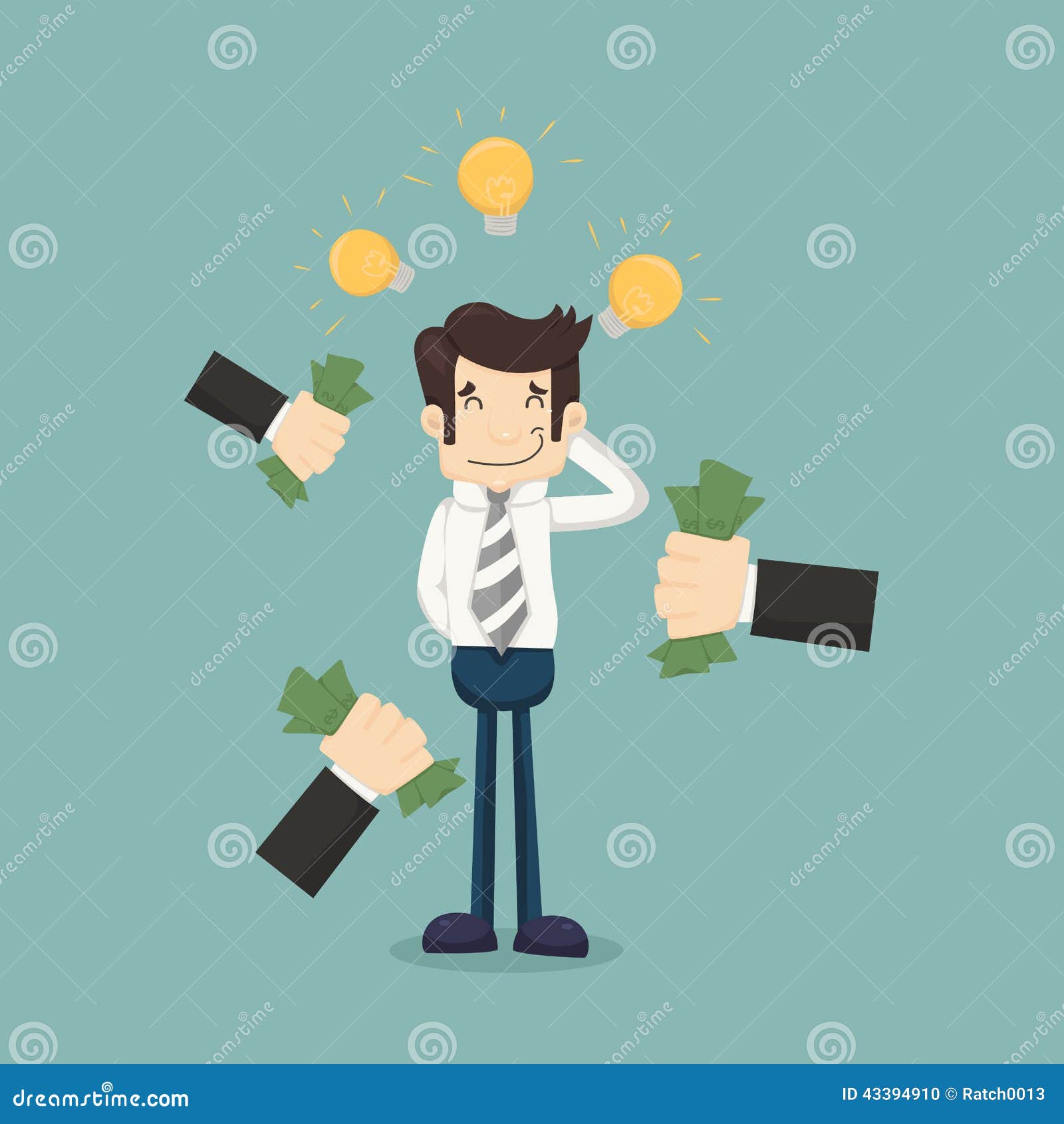 Businessman get idea stock vector. Illustration of infographics - 43394910