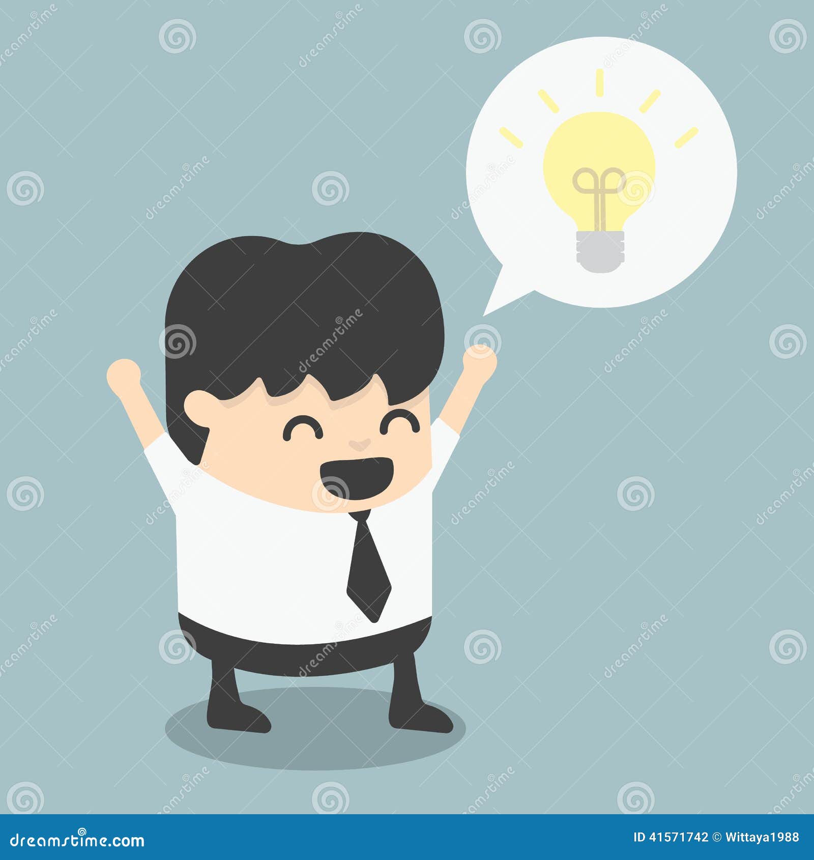 Businessman Get the Idea Happy Stock Vector - Illustration of learning ...