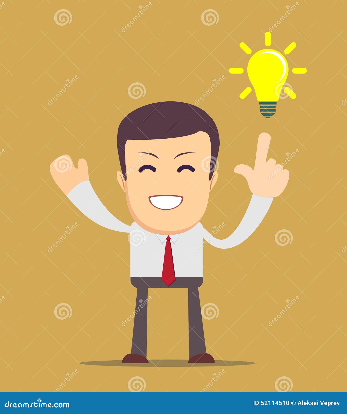 Businessman get the idea stock vector. Illustration of bulb - 52114510
