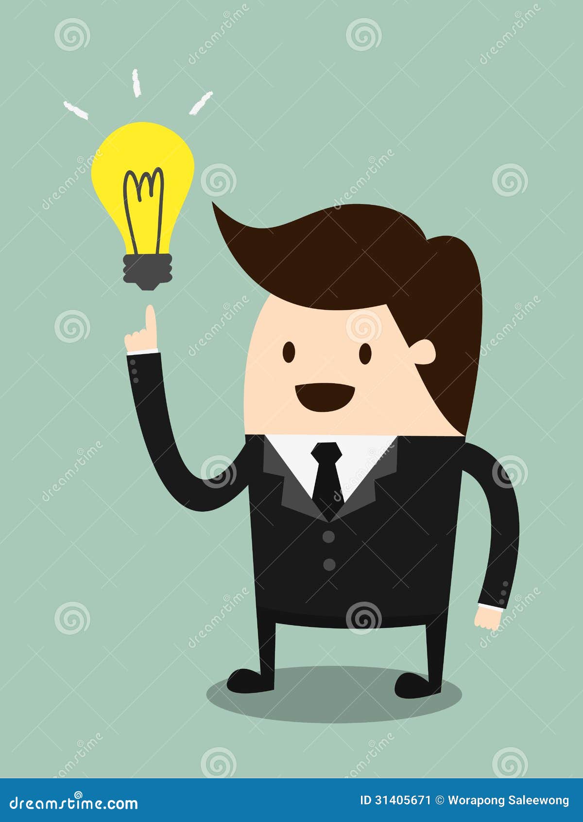 Businessman get the idea stock vector. Illustration of character - 31405671