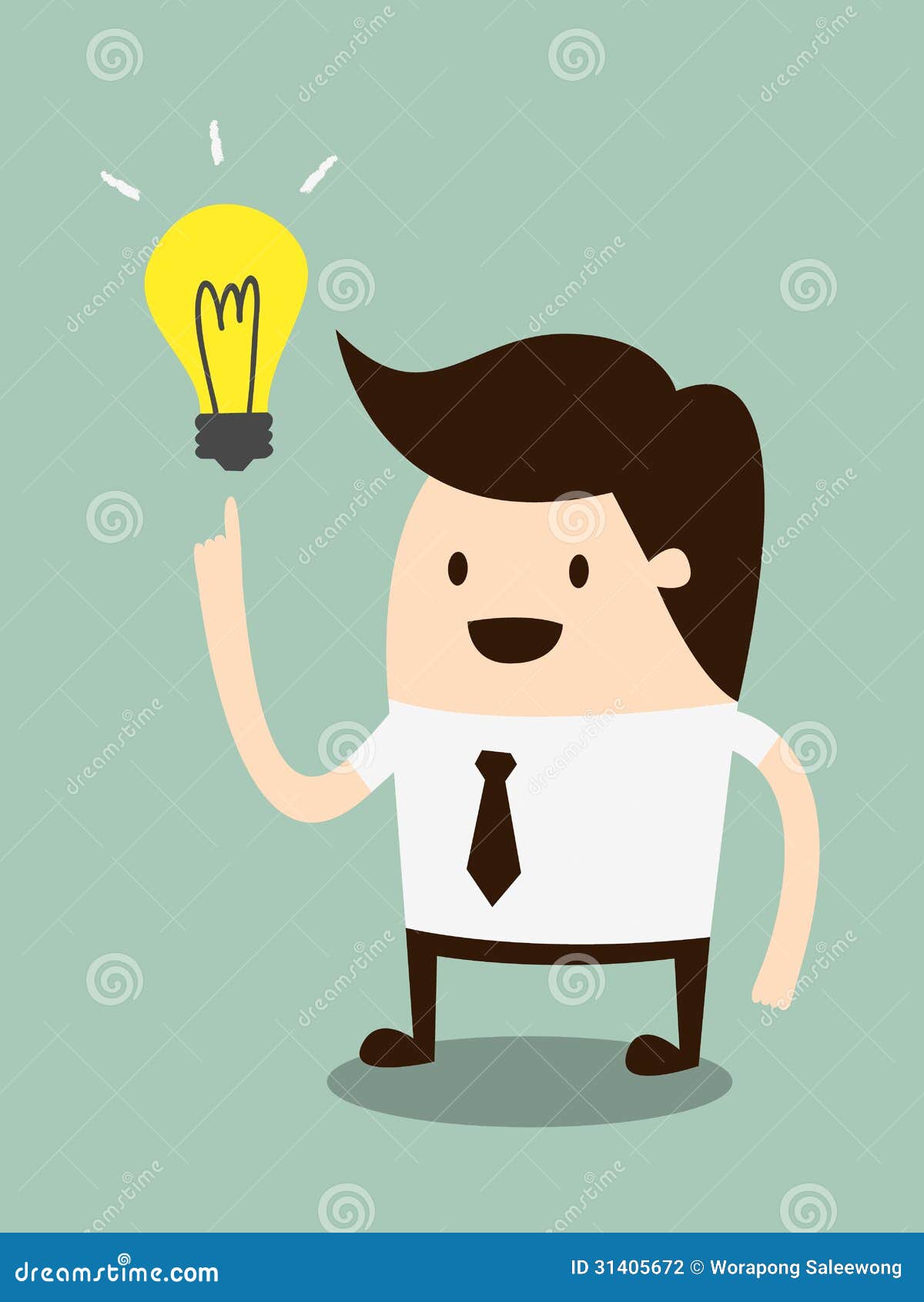 Businessman get the idea stock vector. Illustration of creativity ...