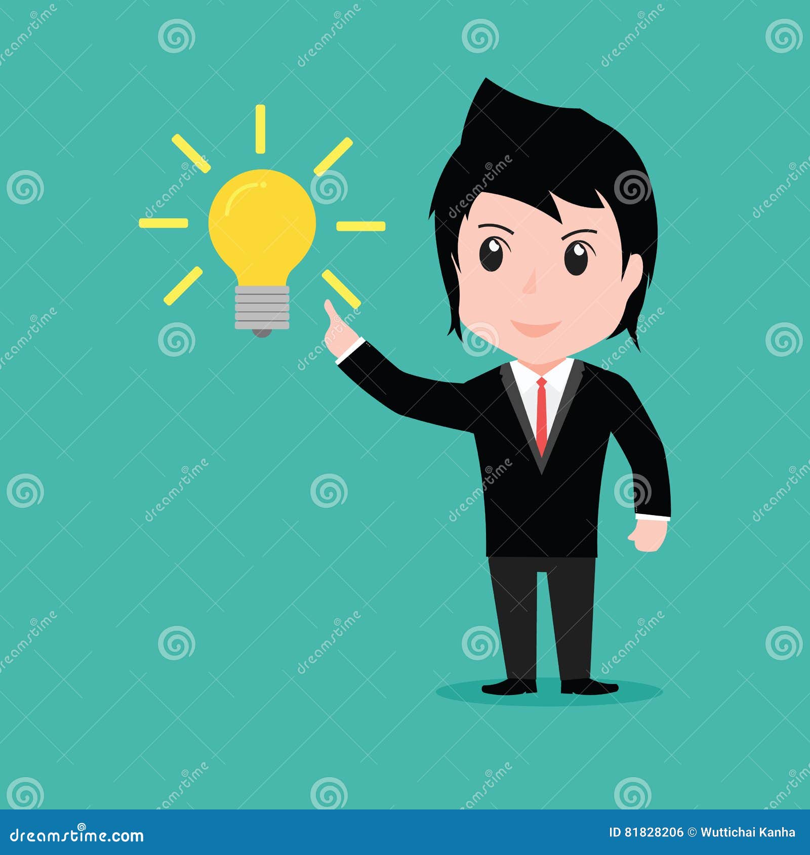 Businessman Get Something Idea, Cartoon Vector EPS10 Stock Vector ...