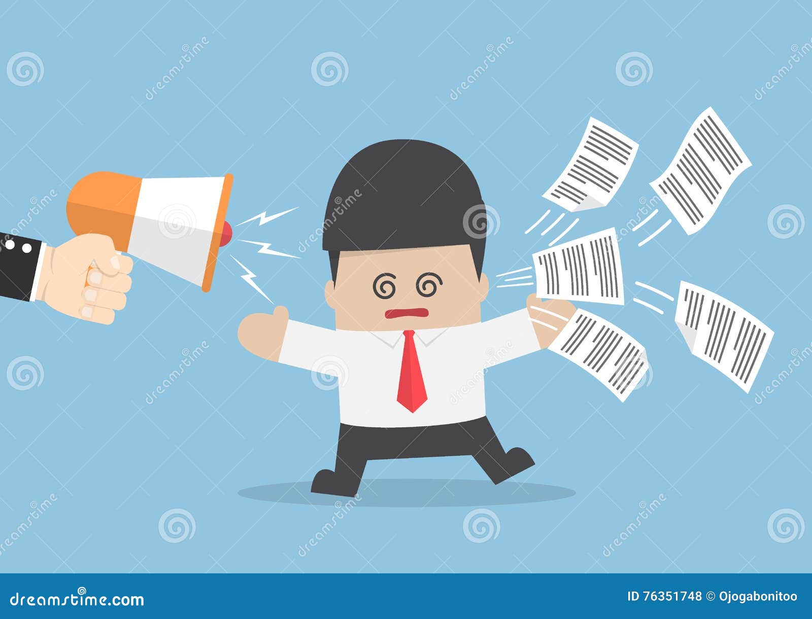 Businessman Get Too Much Information from Megaphone Stock Vector ...