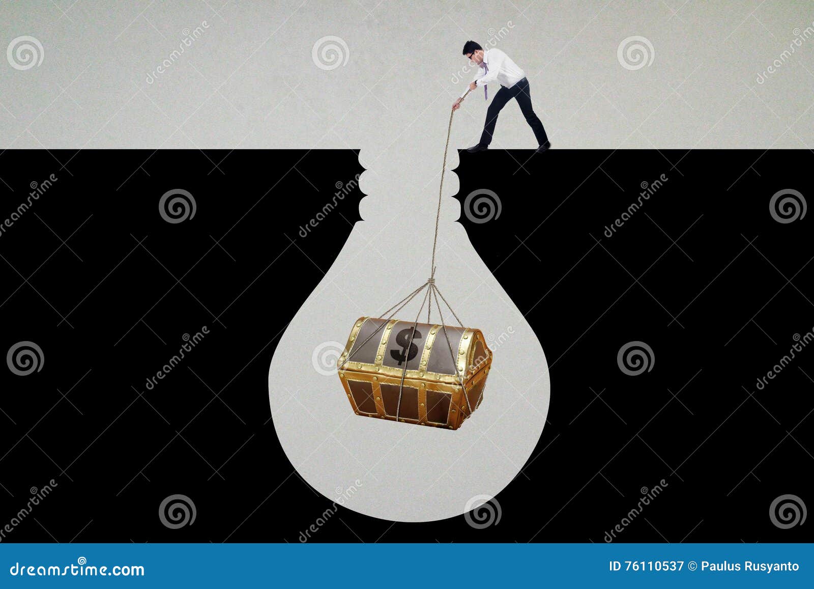 Businessman Get Treasure Chest Stock Image - Image of professional ...