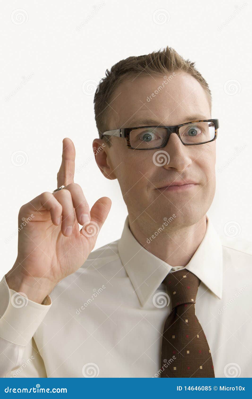 Businessman Gets an Idea - Isolated Stock Image - Image of gesturing ...