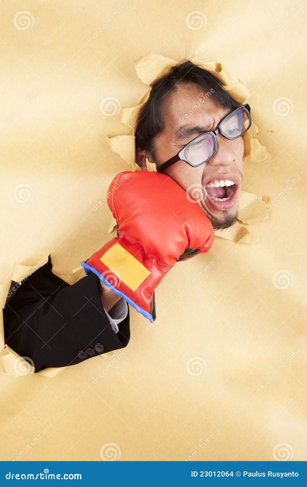 Businessman Gets Punch on His Face Stock Photo - Image of glove, blow ...