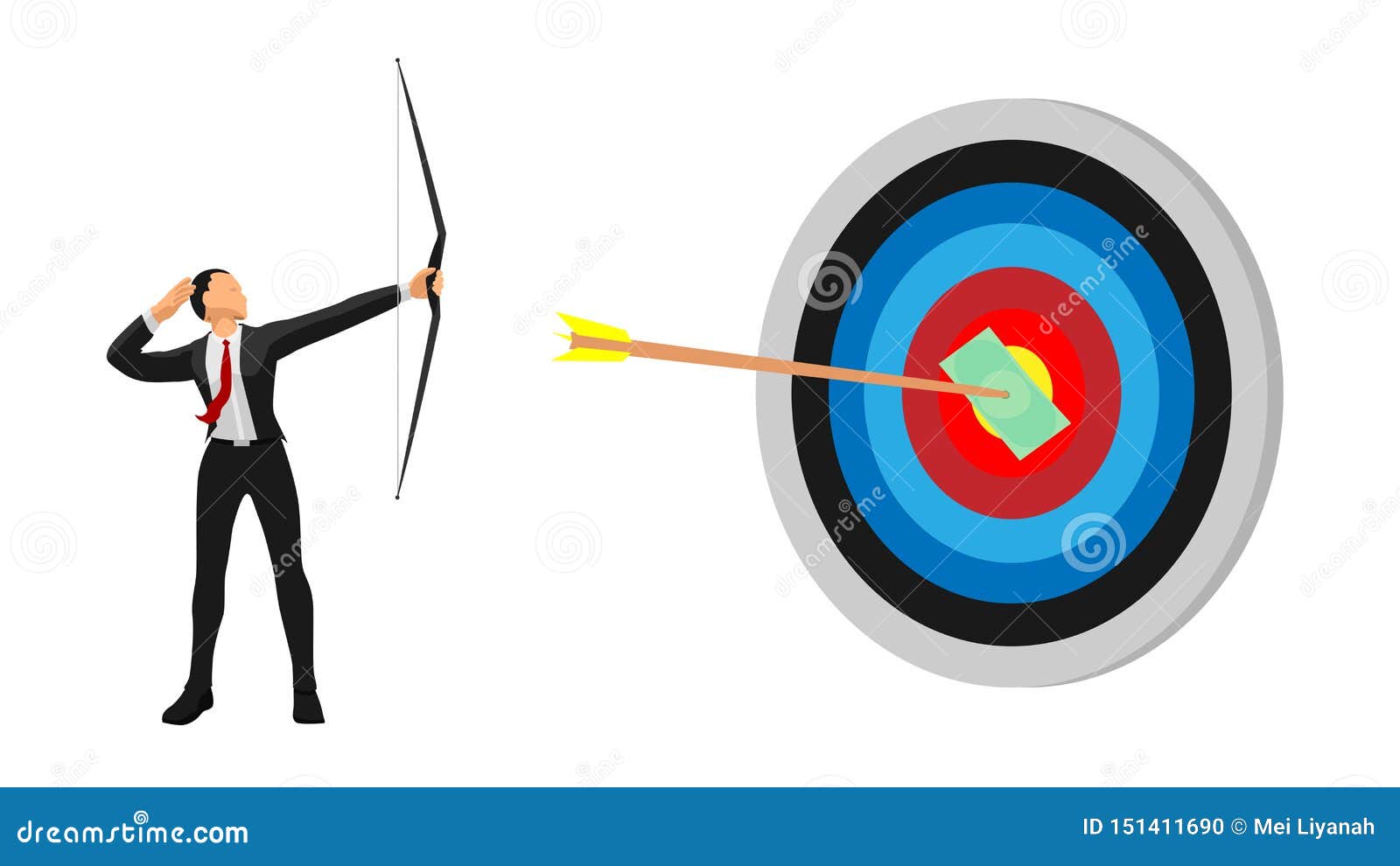 A Businessman Gets a Target Stock Vector - Illustration of ambition ...