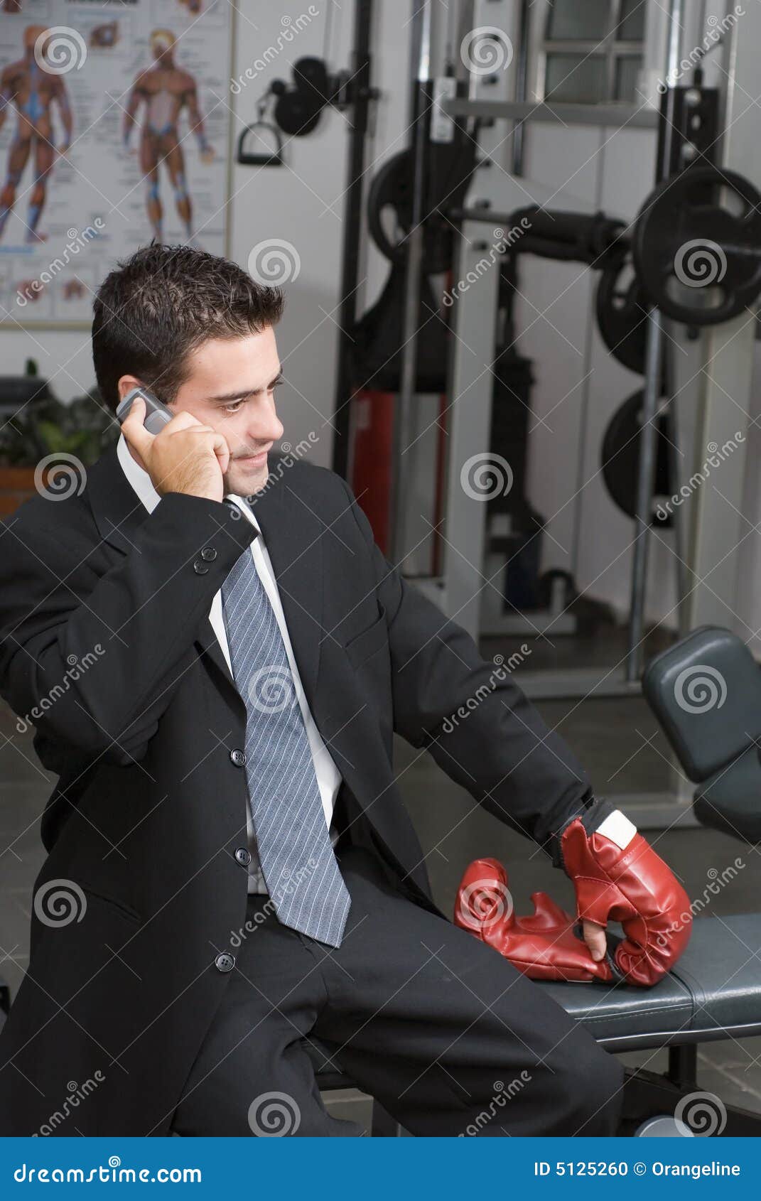 Businessman Getting Fighting Fit Stock Photo - Image of press, bench ...