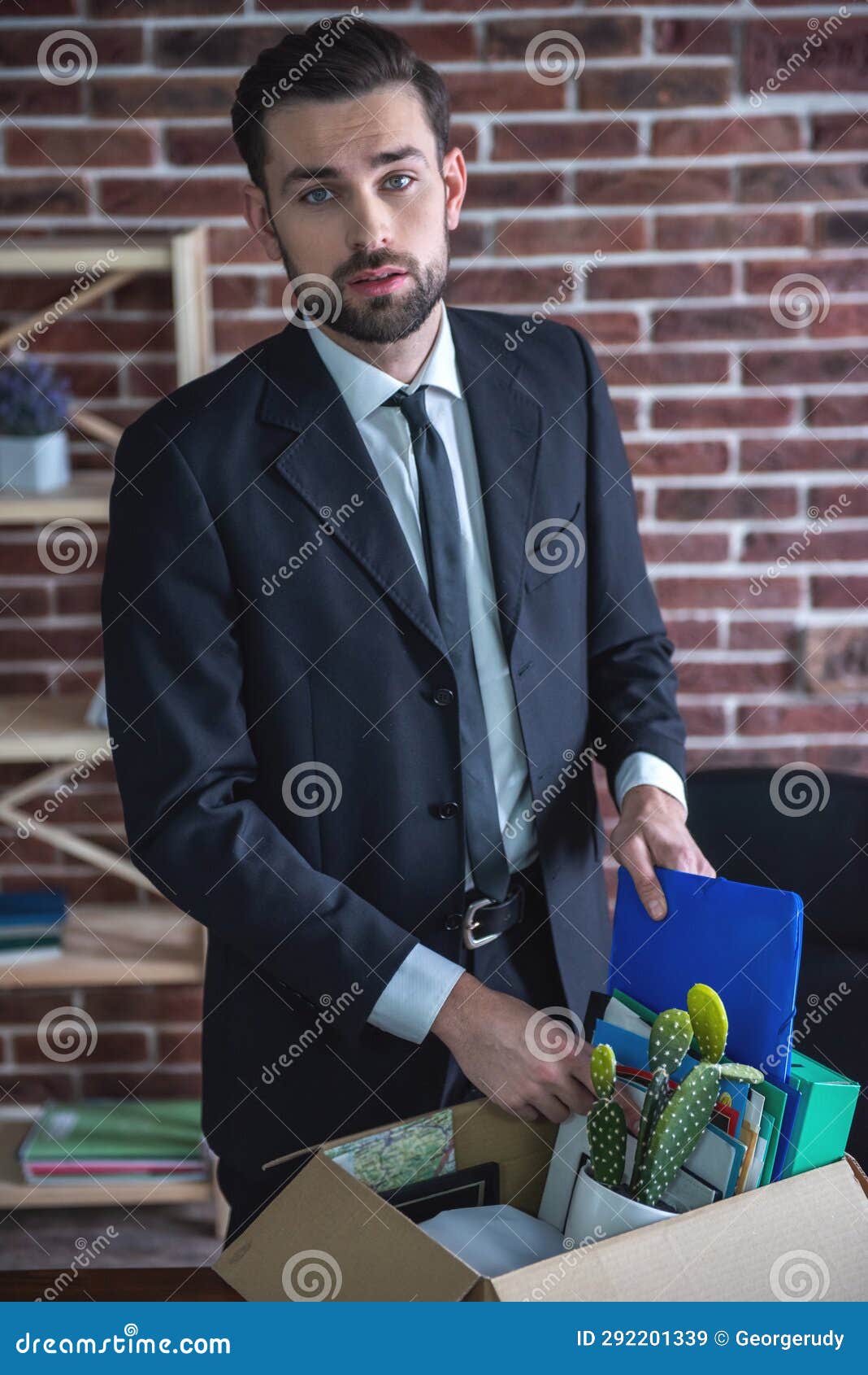 Businessman getting fired stock image. Image of male - 292201339