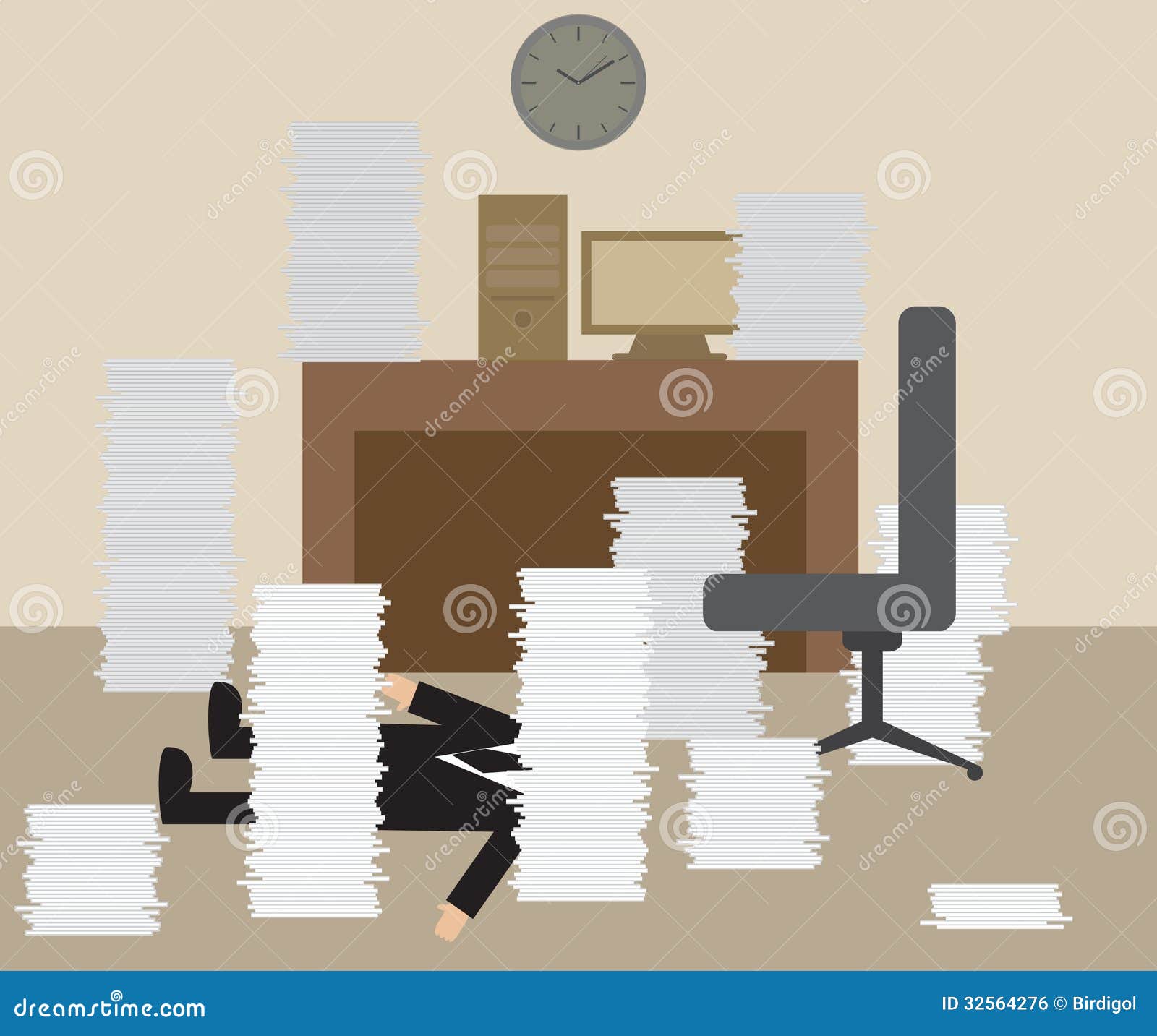 Businessman Getting Knock from Hard Working Stock Vector - Illustration ...