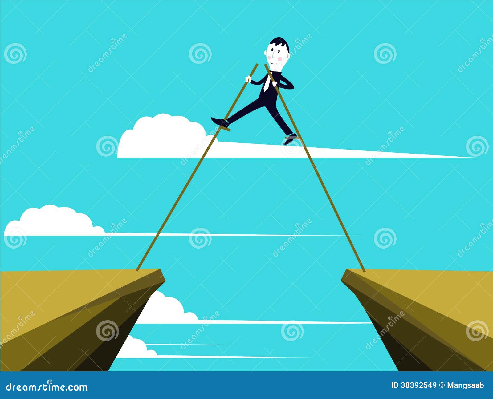Businessman is Getting through the Obstacles. Stock Vector ...