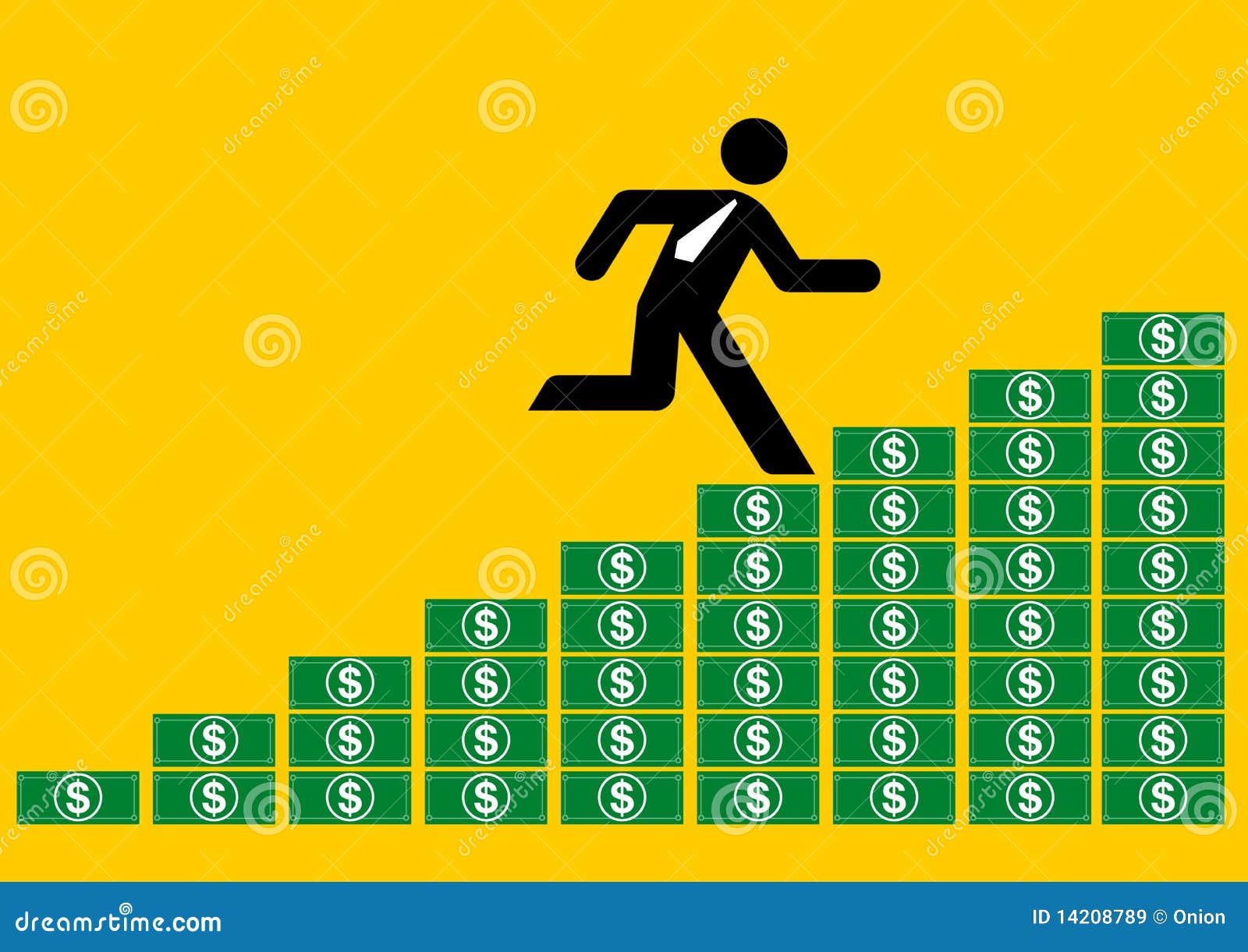 Businessman Getting Pay Rise Stock Illustration - Illustration of money ...