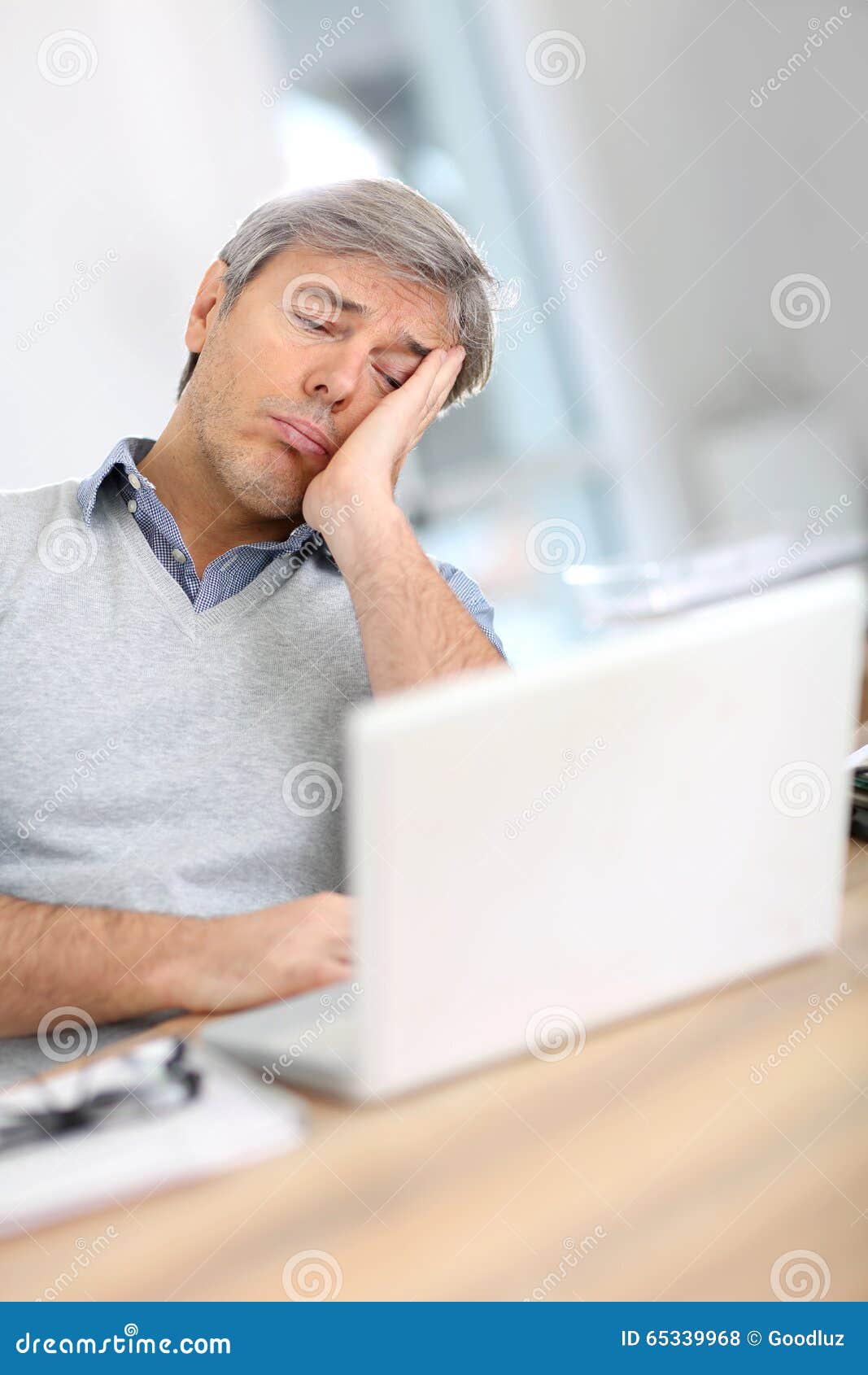 Businessman Getting Tired of Work Stock Photo - Image of casual ...
