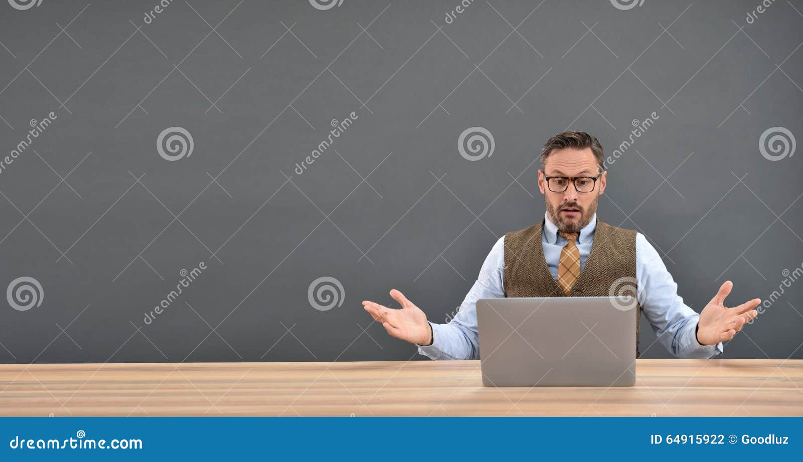 Businessman Getting Upset in Front of Laptop Stock Photo - Image of ...